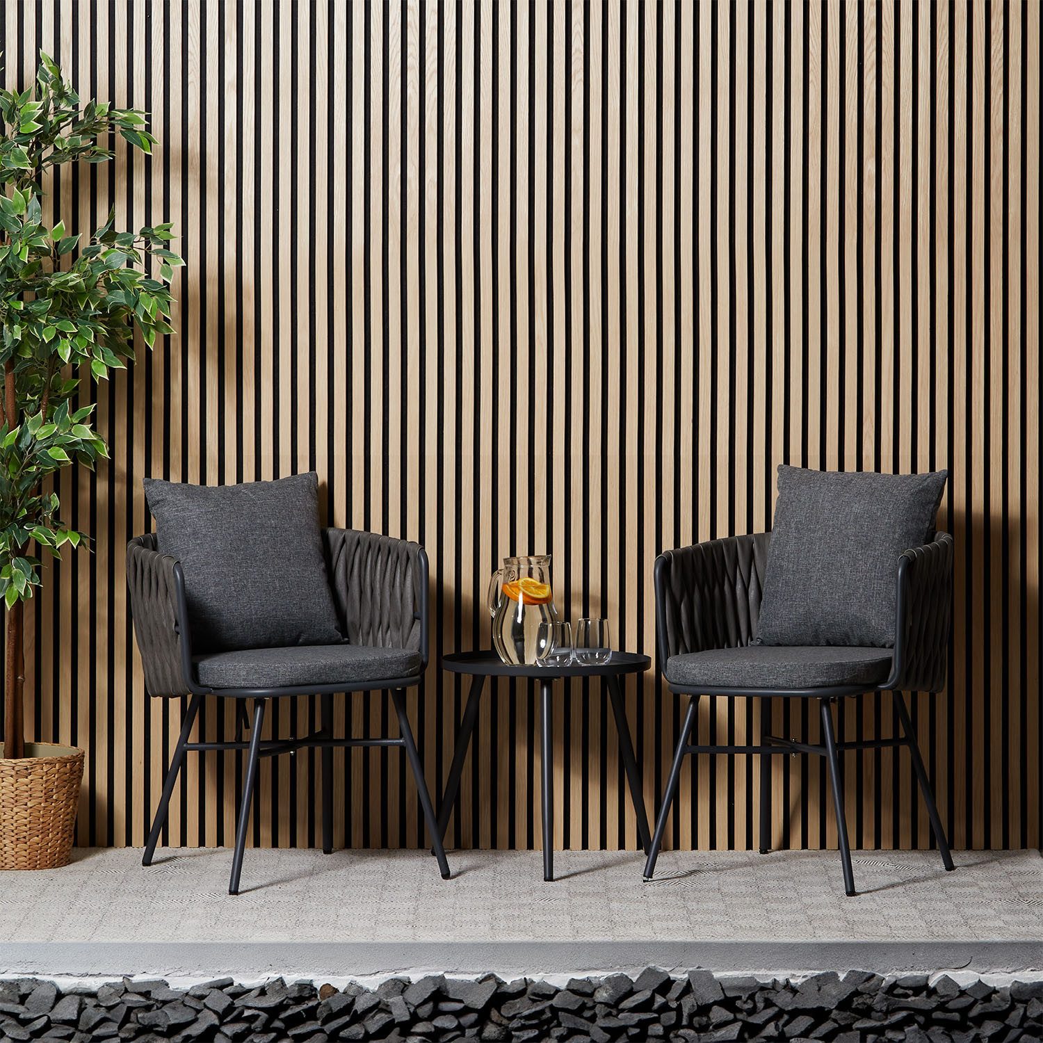 Homestyle4u Gartenlounge Set Lounge Möbel Set Rattan Grau Gartenstuhl