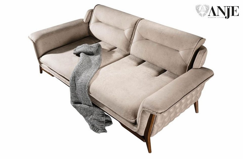 Jvmoebel Sofa Wohnzimmer Dreisitzer Beiges Sofa Luxus Couch Moderner
