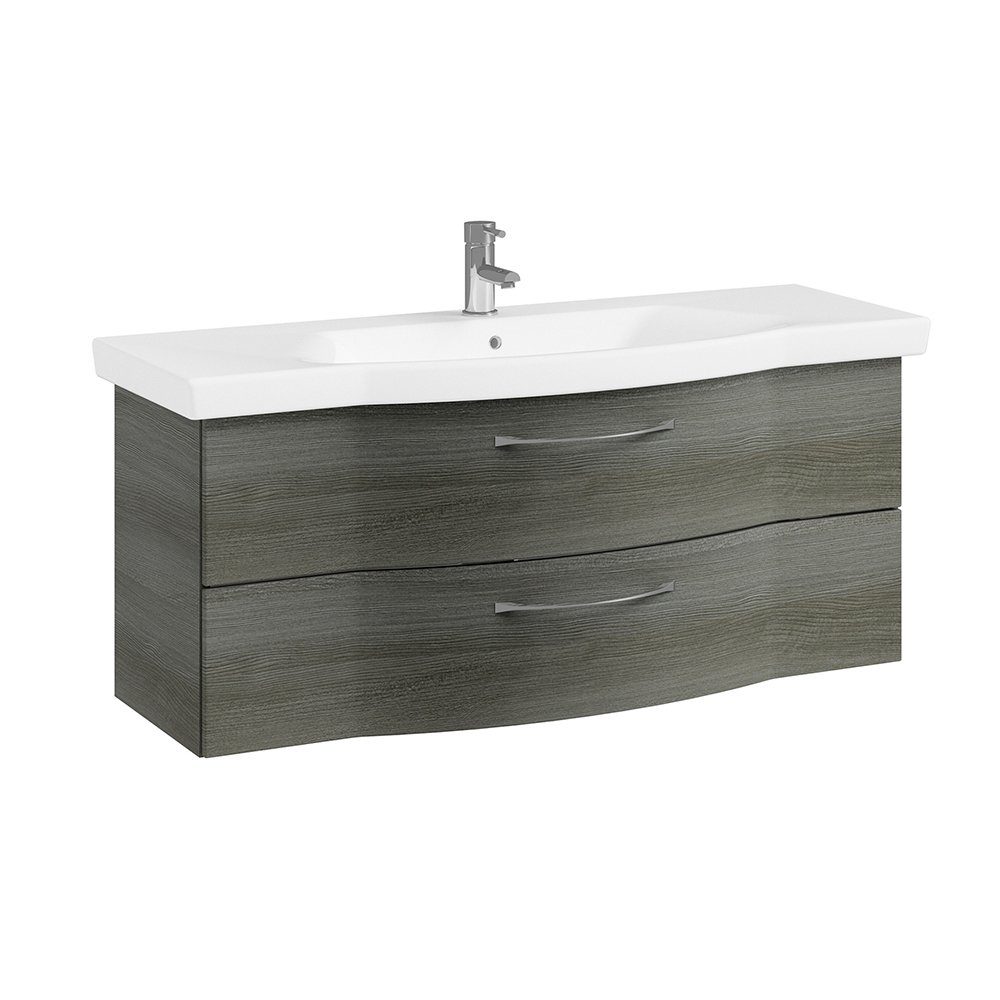 Lomadox Waschtisch Solingen 66 Badezimmer 122cm Graphit Struktur