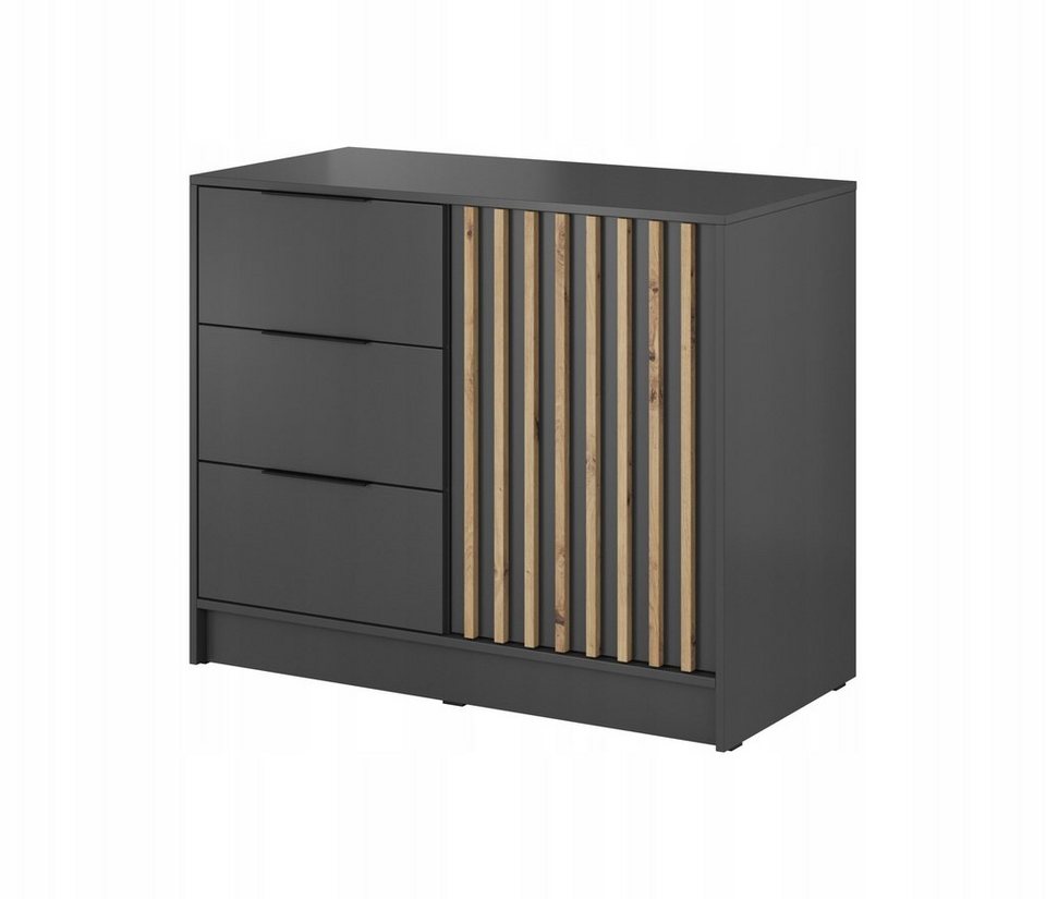 MOEBLO Kommode JOHN 2D (dekorative Lamellen Schrank Sideboard mit Türen ... MOEBLO Kommode JOHN 2D (dekorative Lamellen Schrank Sideboard mit Türen ...