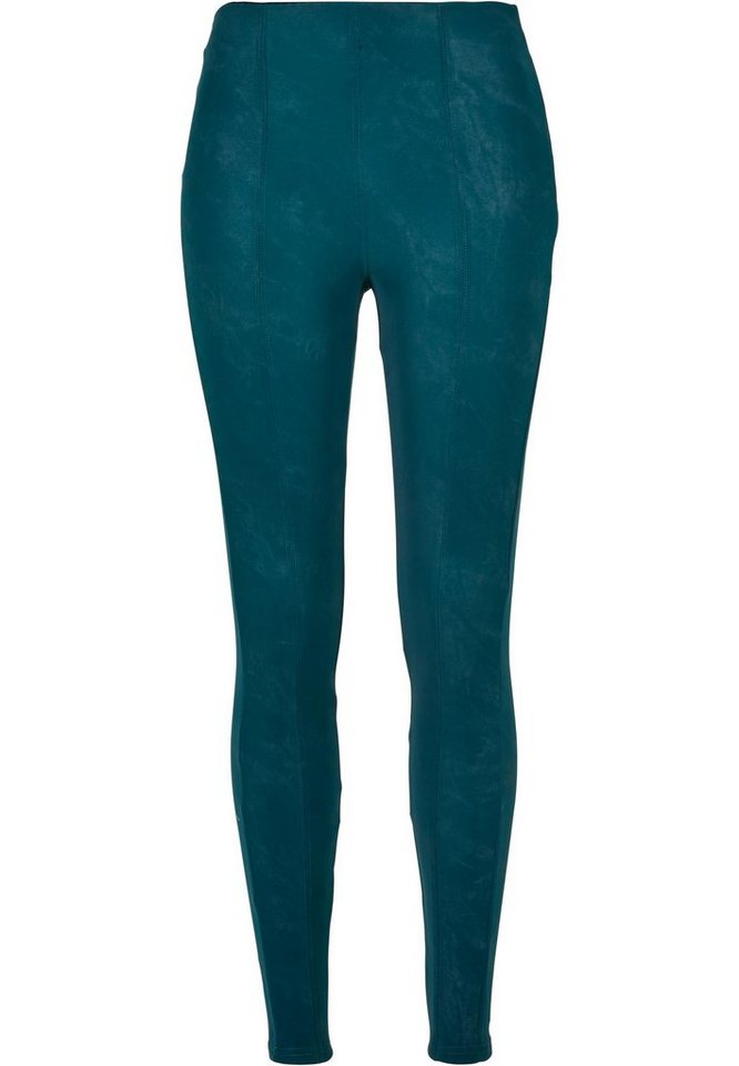 Urban Classics Leggings Urban Classics Damen Ladies Washed Faux Leather