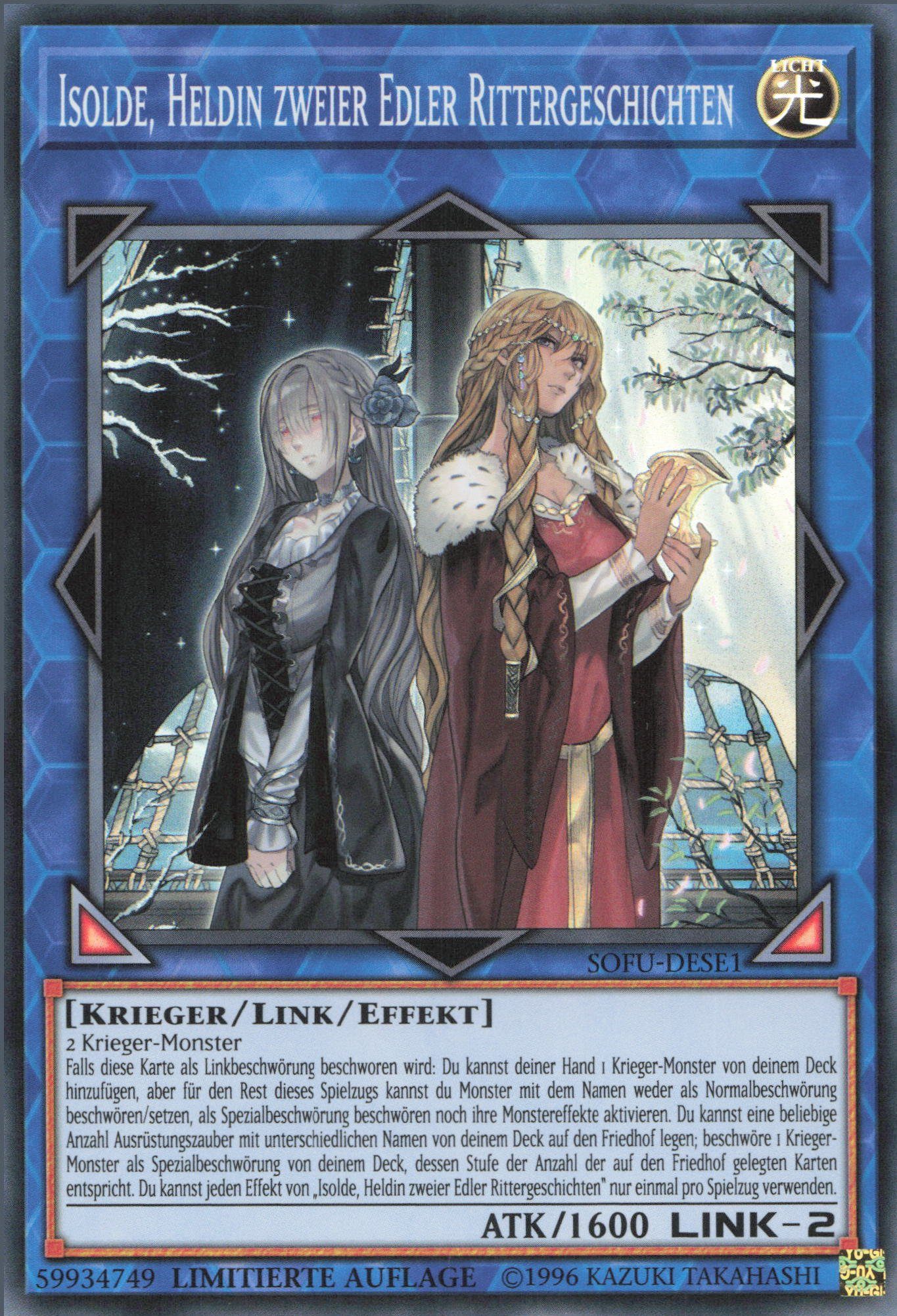 Recollectibles Sammelkarte Yugioh Karte Isolde Heldin Zweier Edler