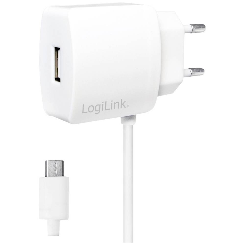 LogiLink USB Steckdosenadapter mit micro-USB Kabel, 1x USB-Ladegerät ...