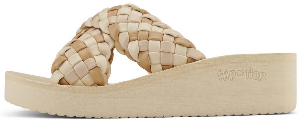 Flip Flop Wedgycross Pantolette Plateau Sommerschuh Schlappen Mit Geflochtener Bandage
