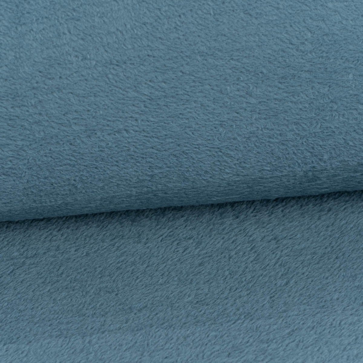 SchÖner Leben Stoff Wellness Fleece Doubleface Einfarbig Jeansblau1