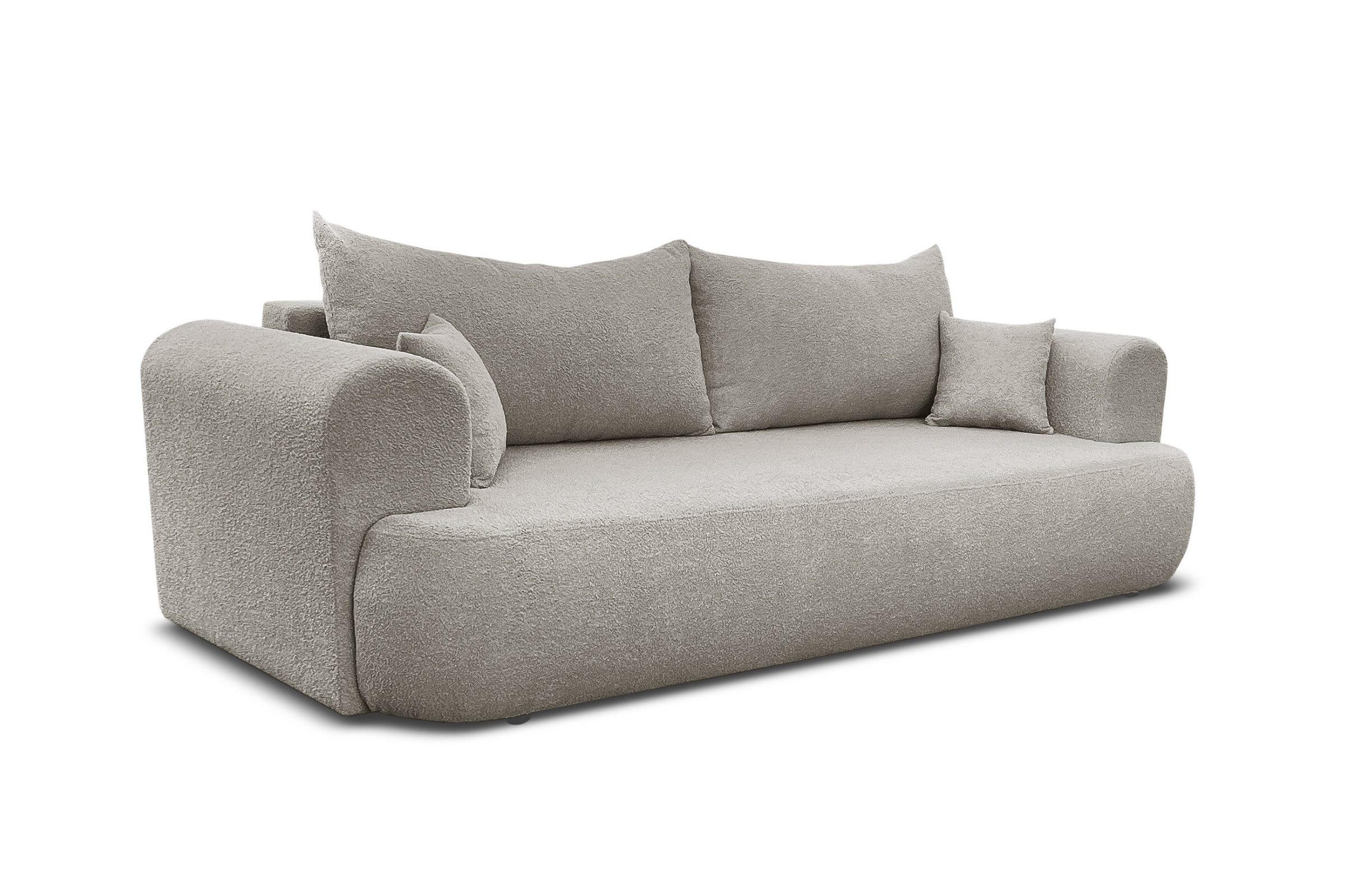 Deine Möbel 24 Schlafsofa BAKU Sofa Couch Bouclé-Stoff 247x90 cm ...