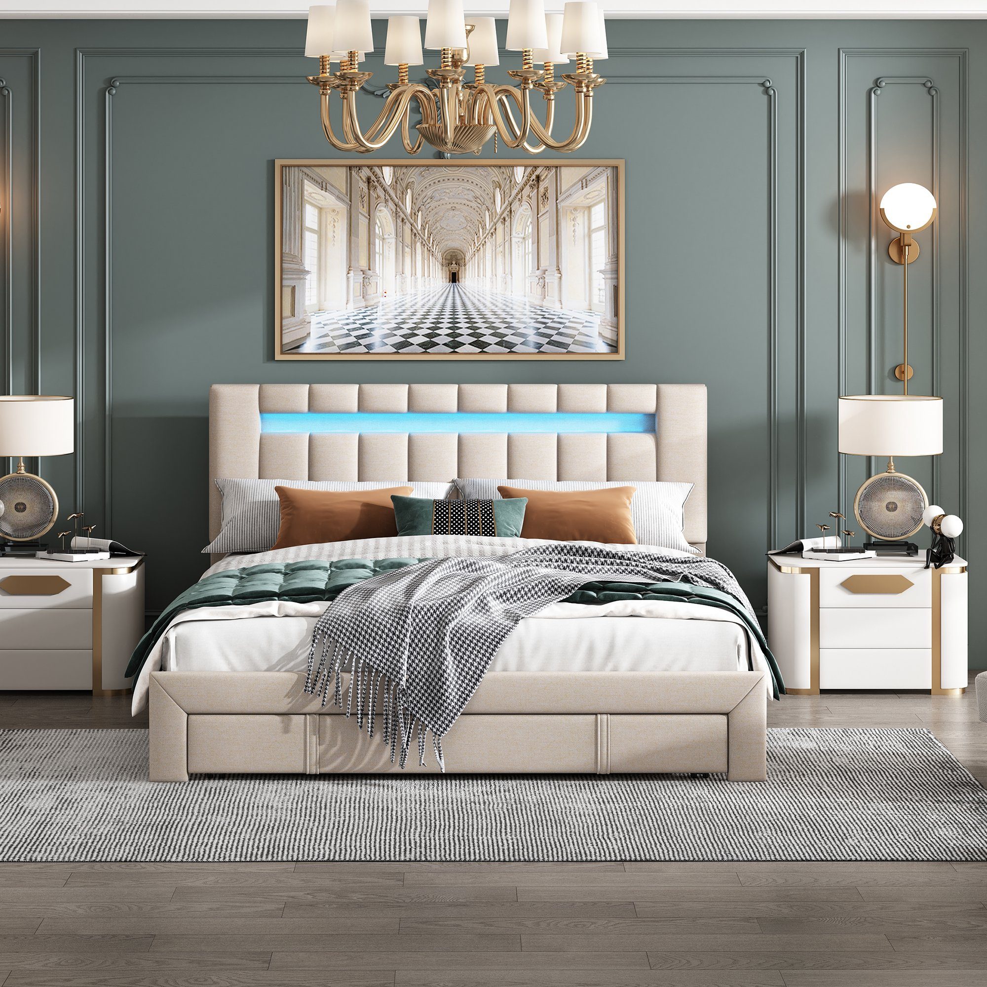Hauss Sploe Polsterbett Doppelbett Polsterbett Funktionsbett Bettrahmen
