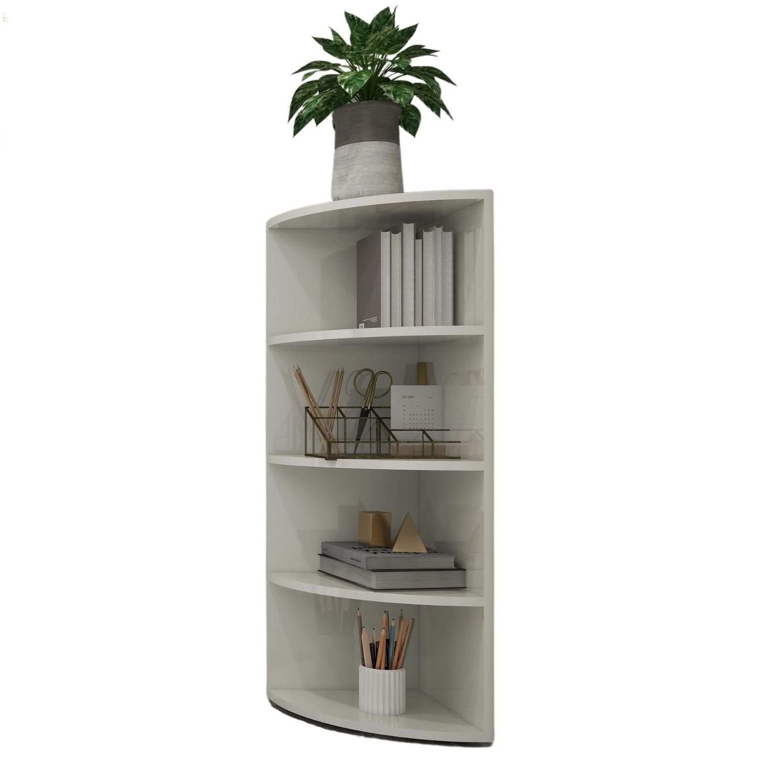 Coemo Standregal CORNER 120, Schwarz 4 Fächer Eckregal 40x40x120 cm ...