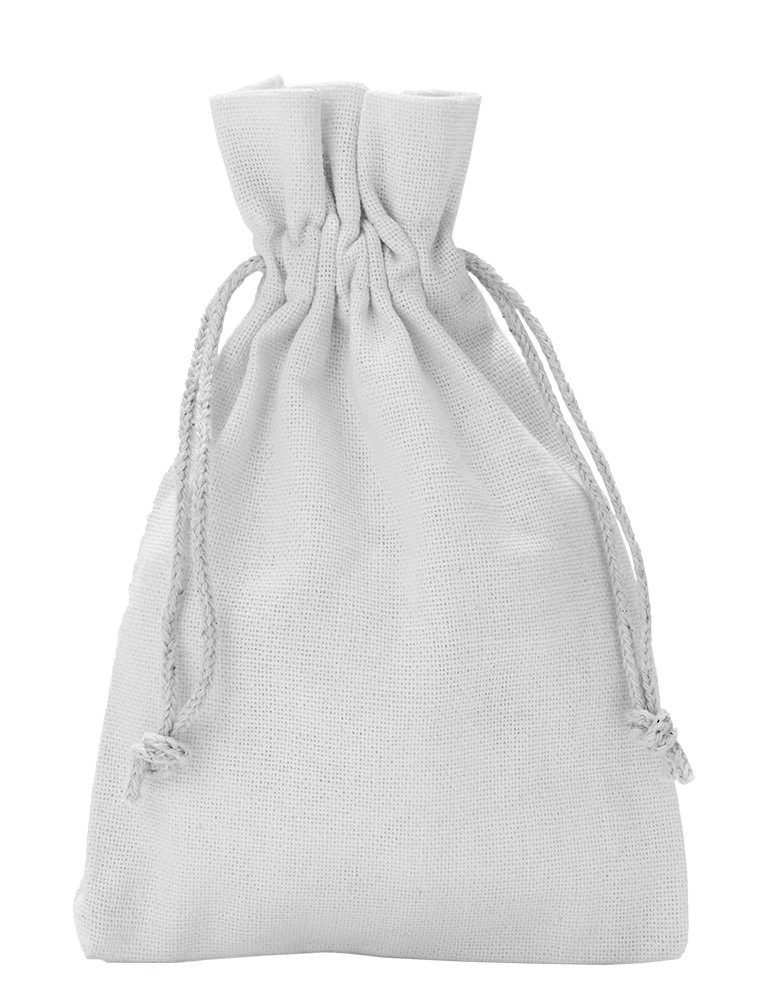 Organzabeutel24 Aufbewahrungstasche 3 Baumwollsäckchen, Stoffbeutel, Geschenkbeutel - weiss ...