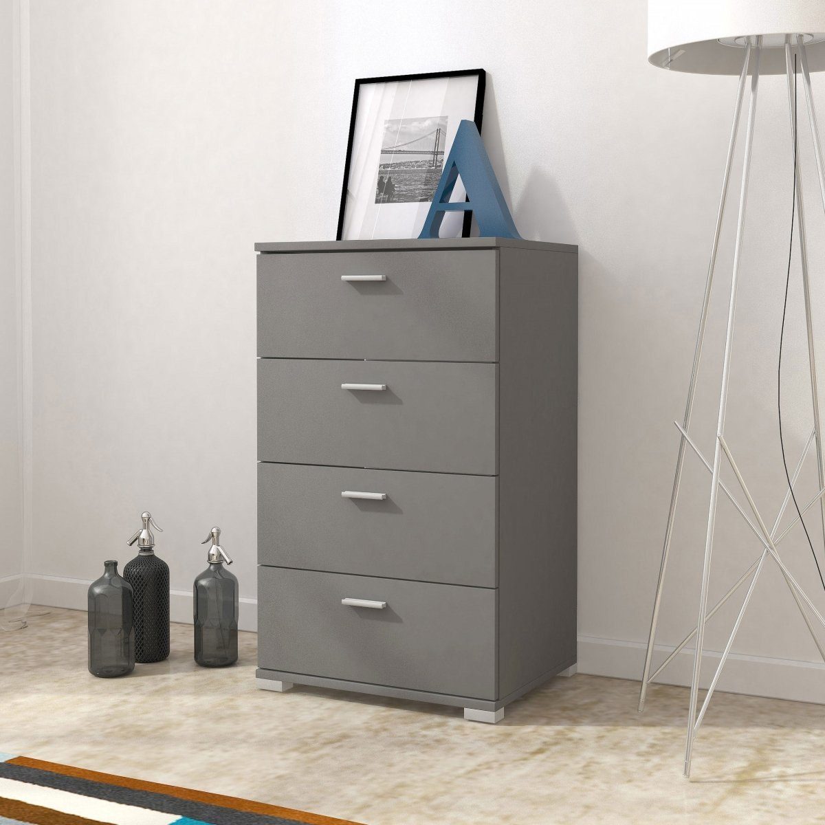 Luxusbetten24 Kommode Designer Kommode Trevi, mit vier Schubladen