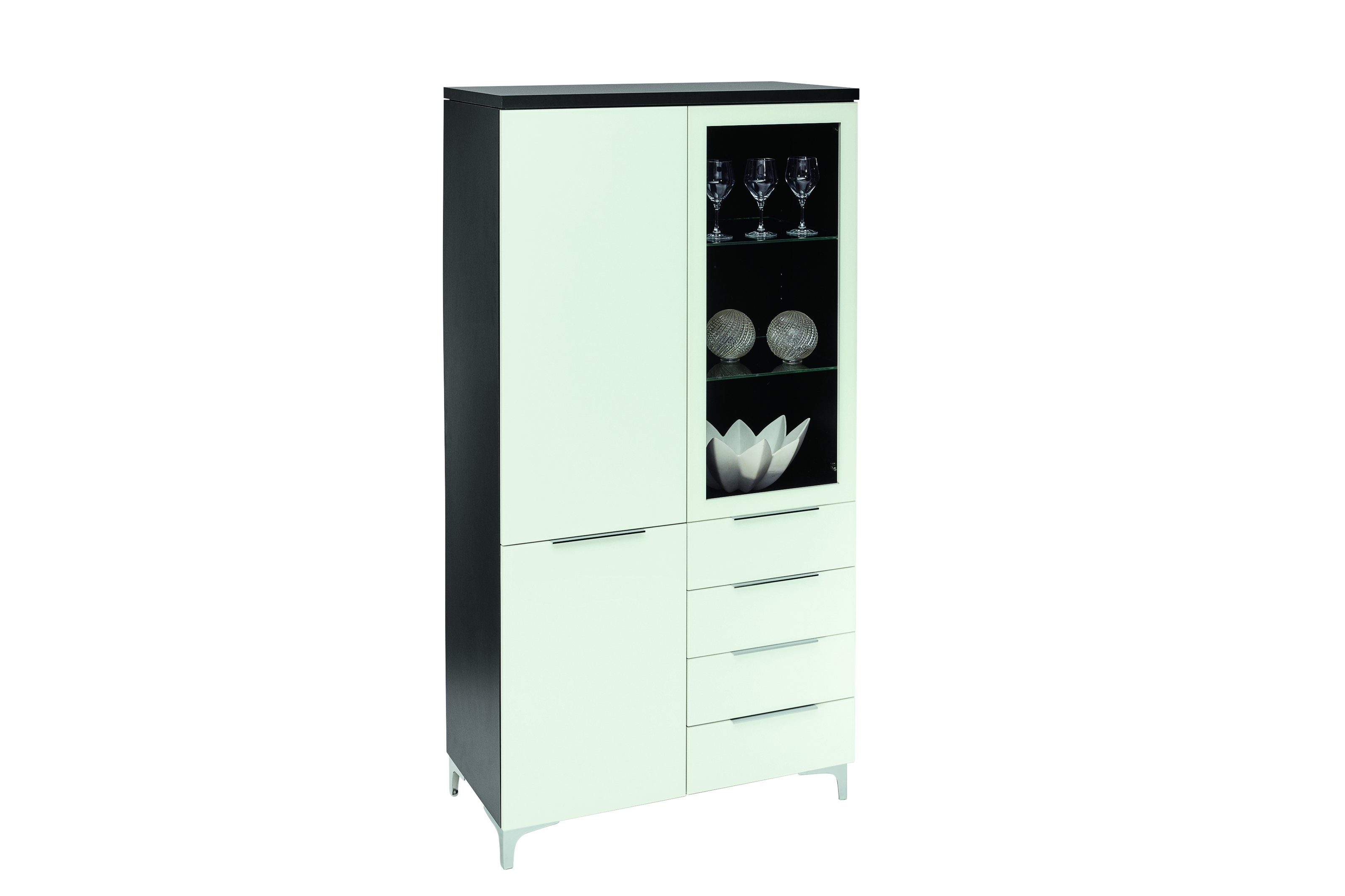 Möbelando Vitrine 20553768 Bxhxt 90x176x46 Cm In Schwarz Matt