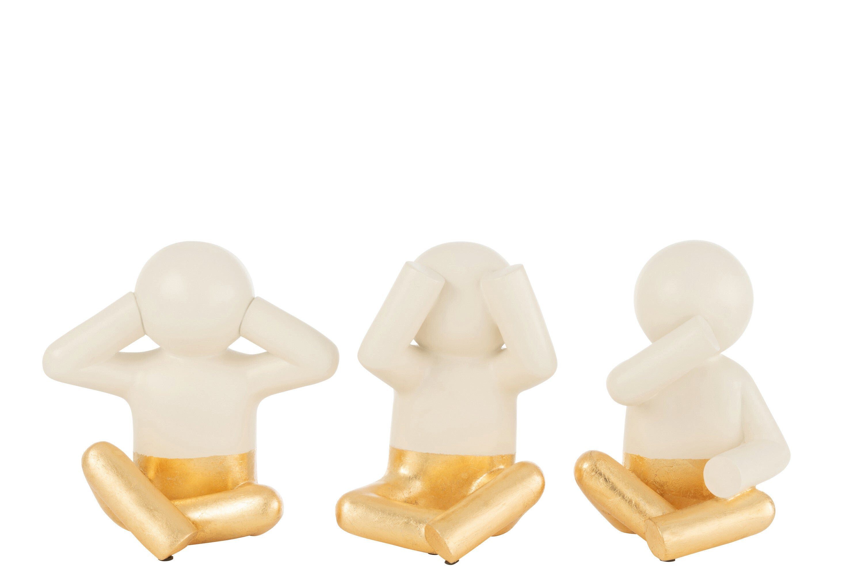 Gilde Dekoobjekt Ptit Maurice Trio Sehenhörenschweigen Polyresin