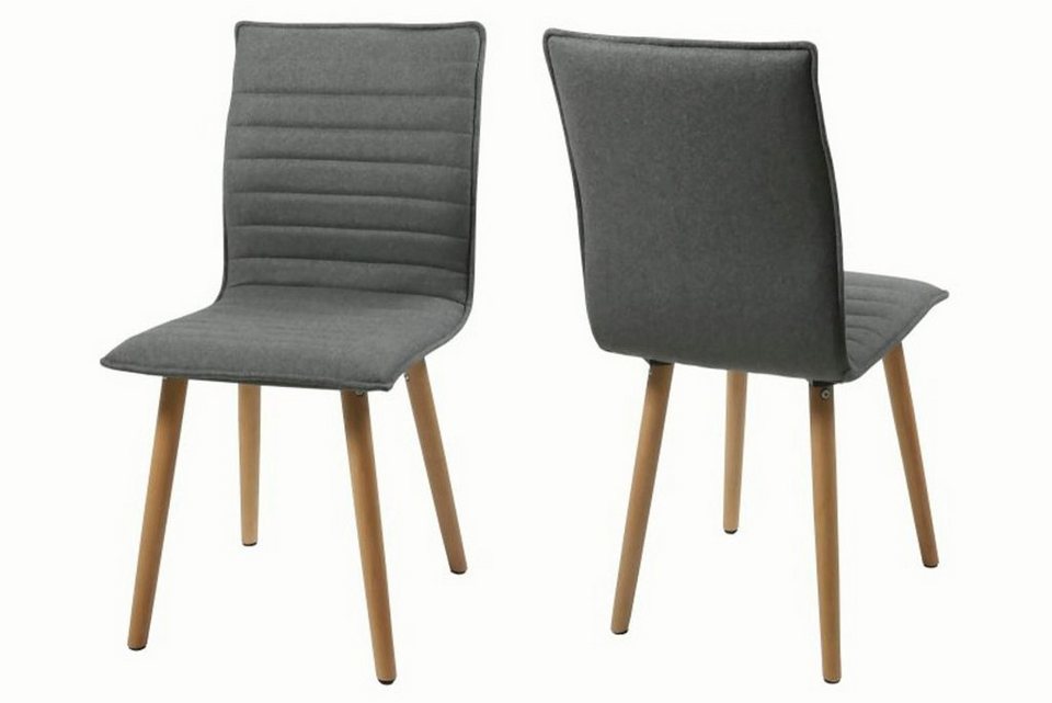 Ebuy24 Esszimmerstuhl 2er Set Esszimmerstuhl Kiss In Grau Mit Massiven G