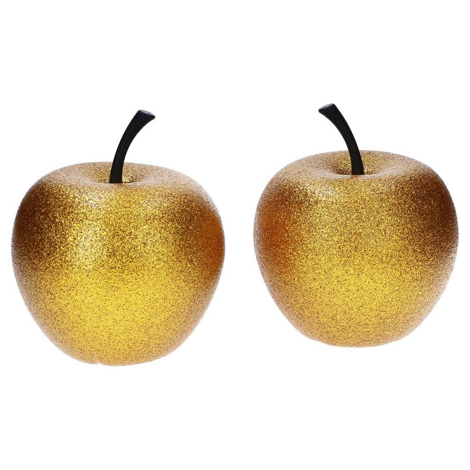 Mambocat Dekofigur Pottery Pots 2er Set Apfel Gold Größe Xs Glitzer