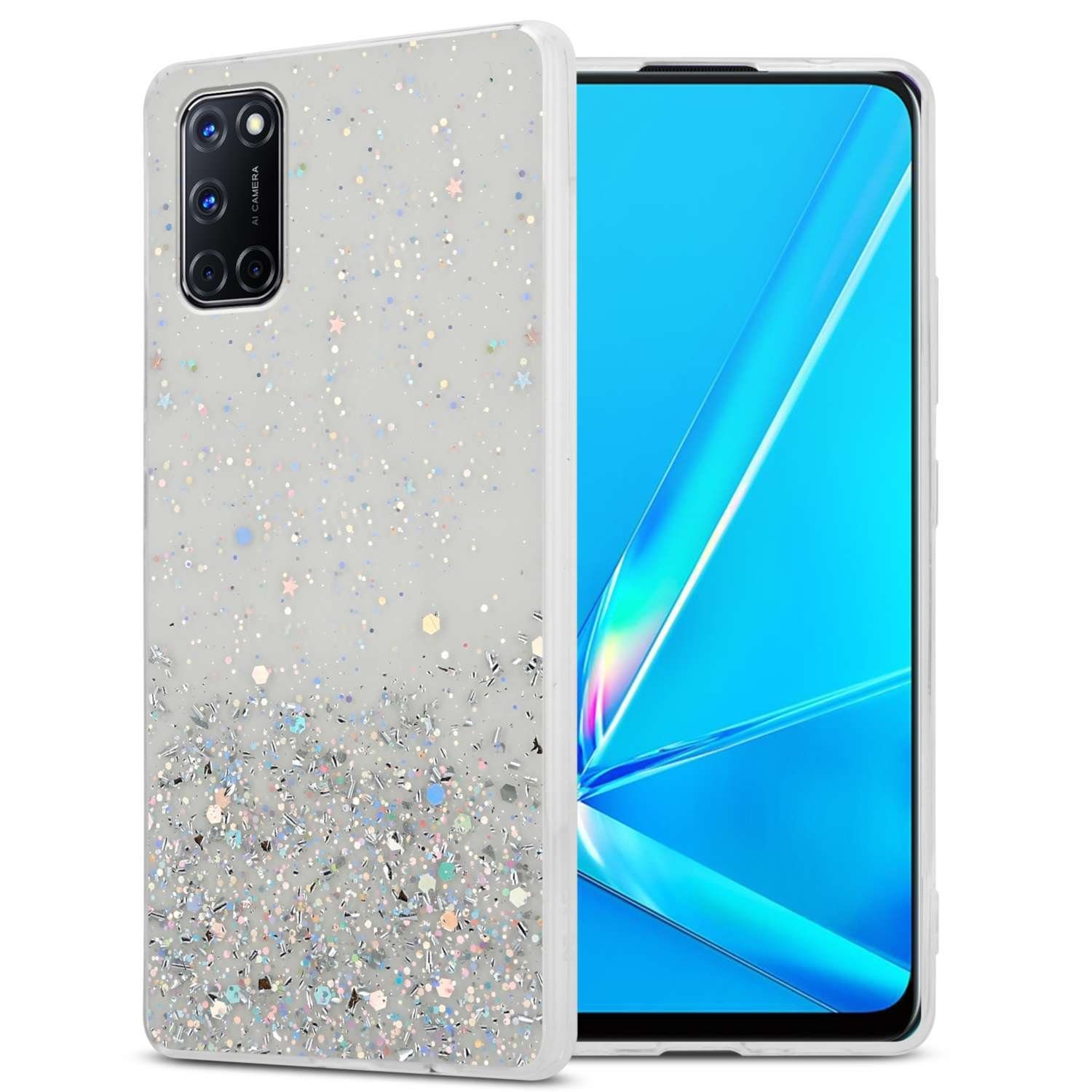 Cadorabo Handyhülle Tpu Funkelnder Glitter Oppo A92 Flexible Tpu