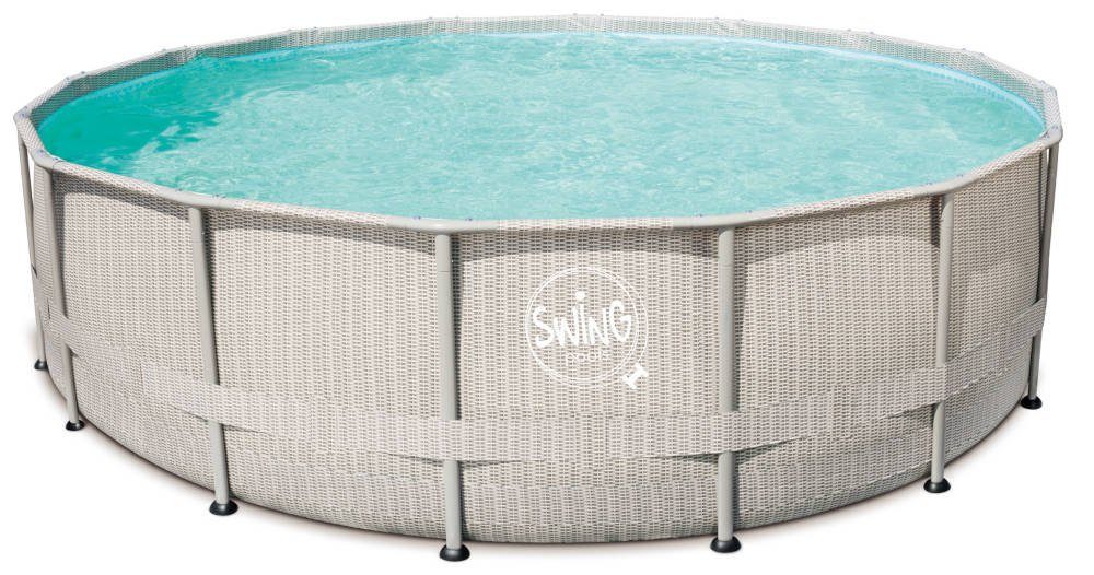 Poolomio Pool ELITE WICKER FRAME SWING Pools - LIGHT (Packung)