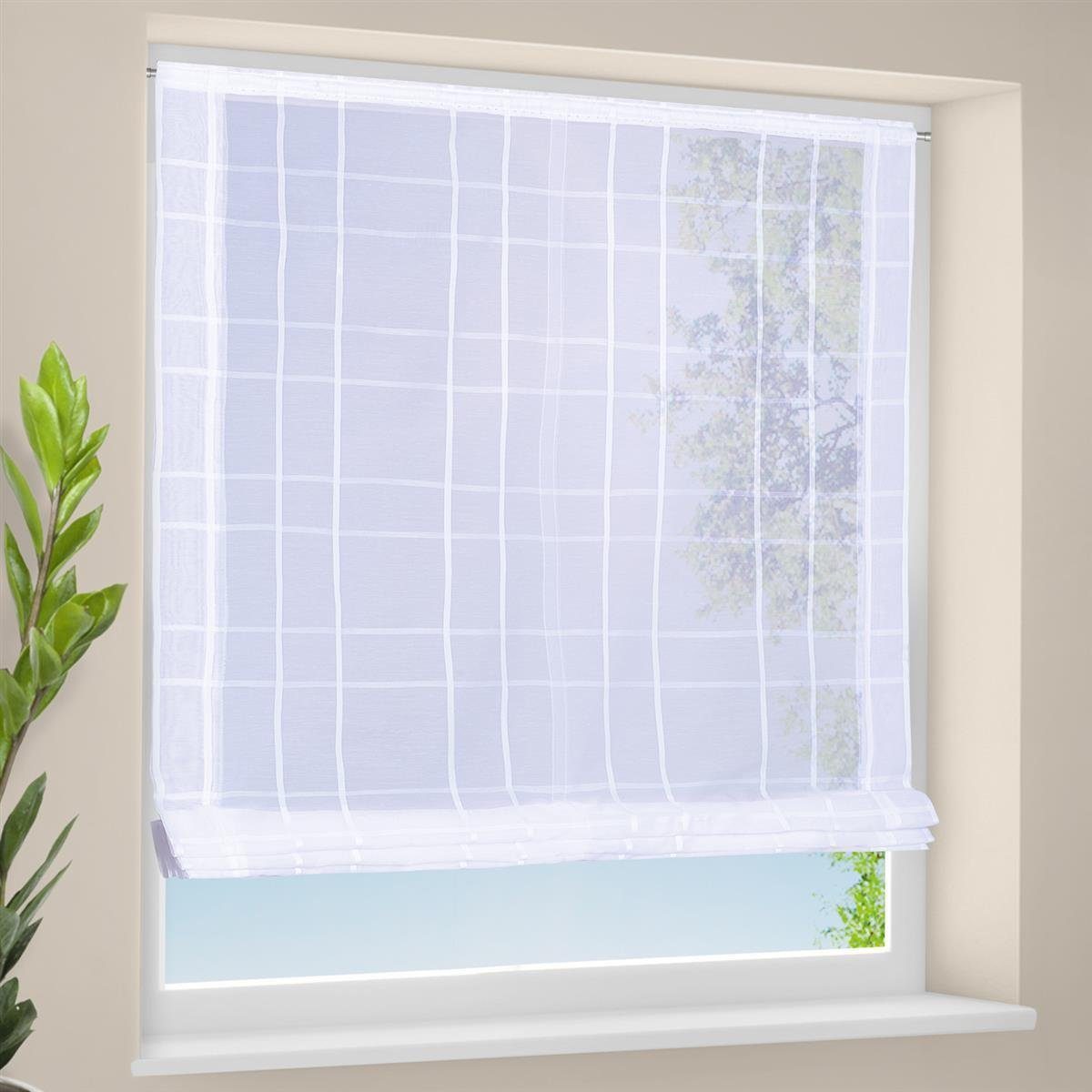 Gerster Raffrollo Gerster Raffrollo mit Technik, Karostoff B = 140