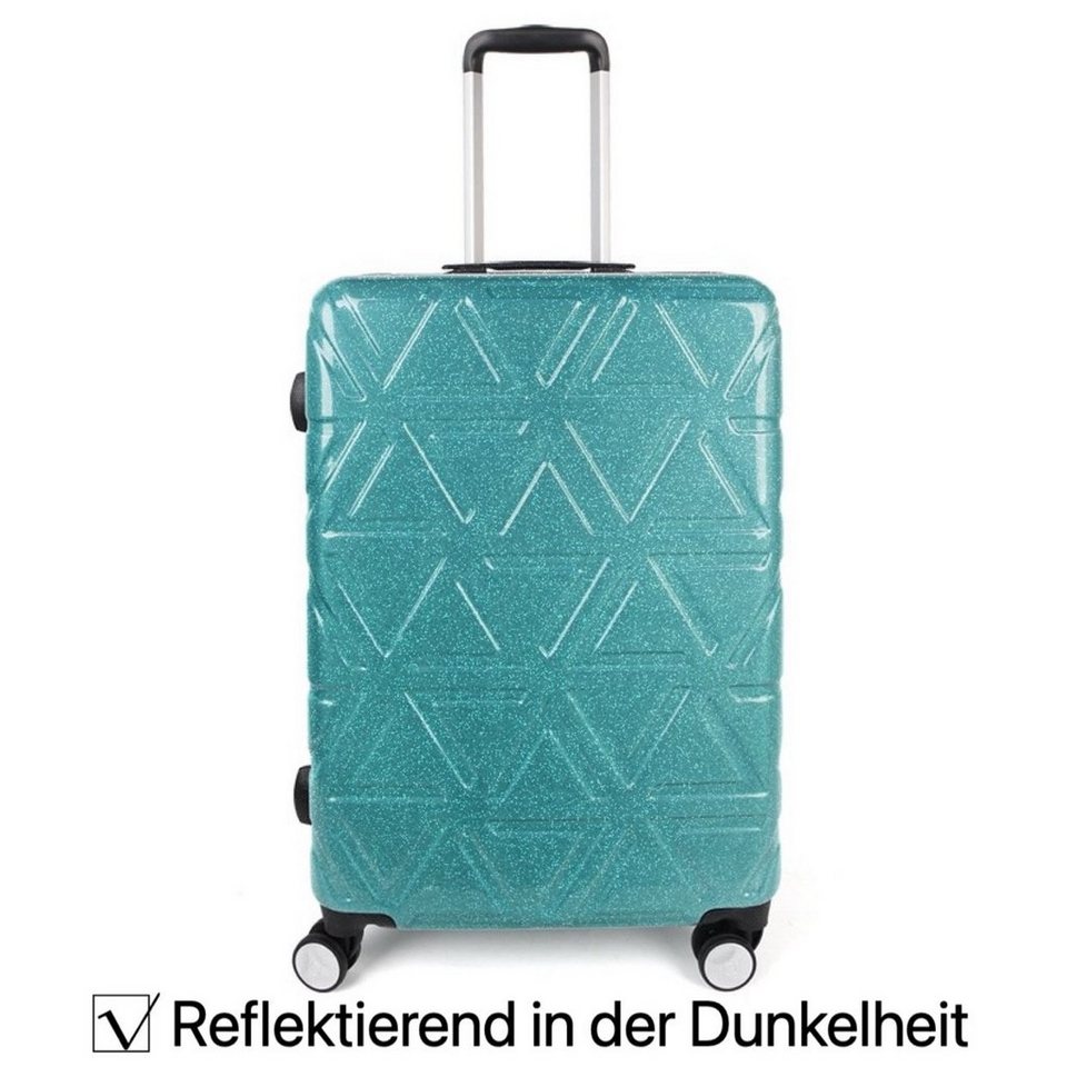 Newcom Hartschalen Trolley Reisekoffer Mit Tsa Schloss Reflektorstoff
