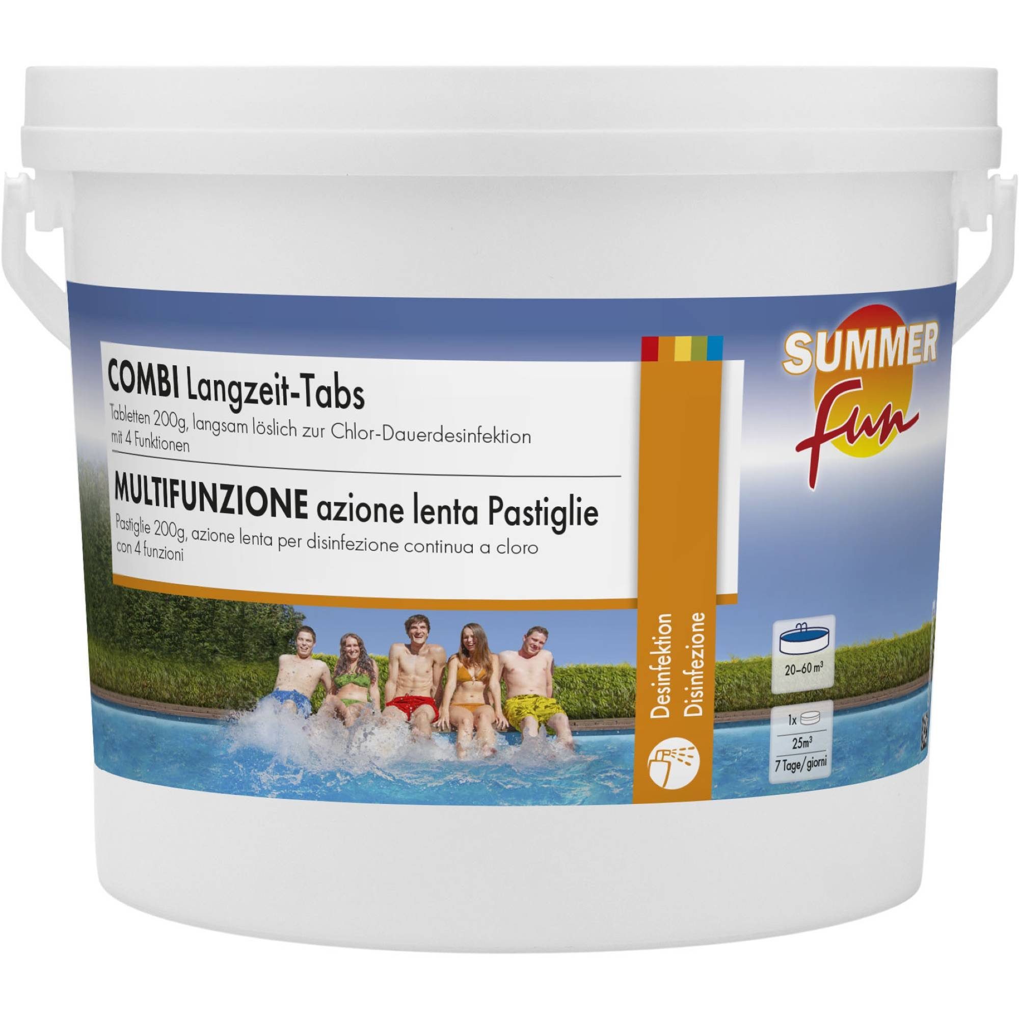 SUMMER FUN Poolpflege Summer Fun - Combi Langzeit-Tabs - 200g Tabletten ...