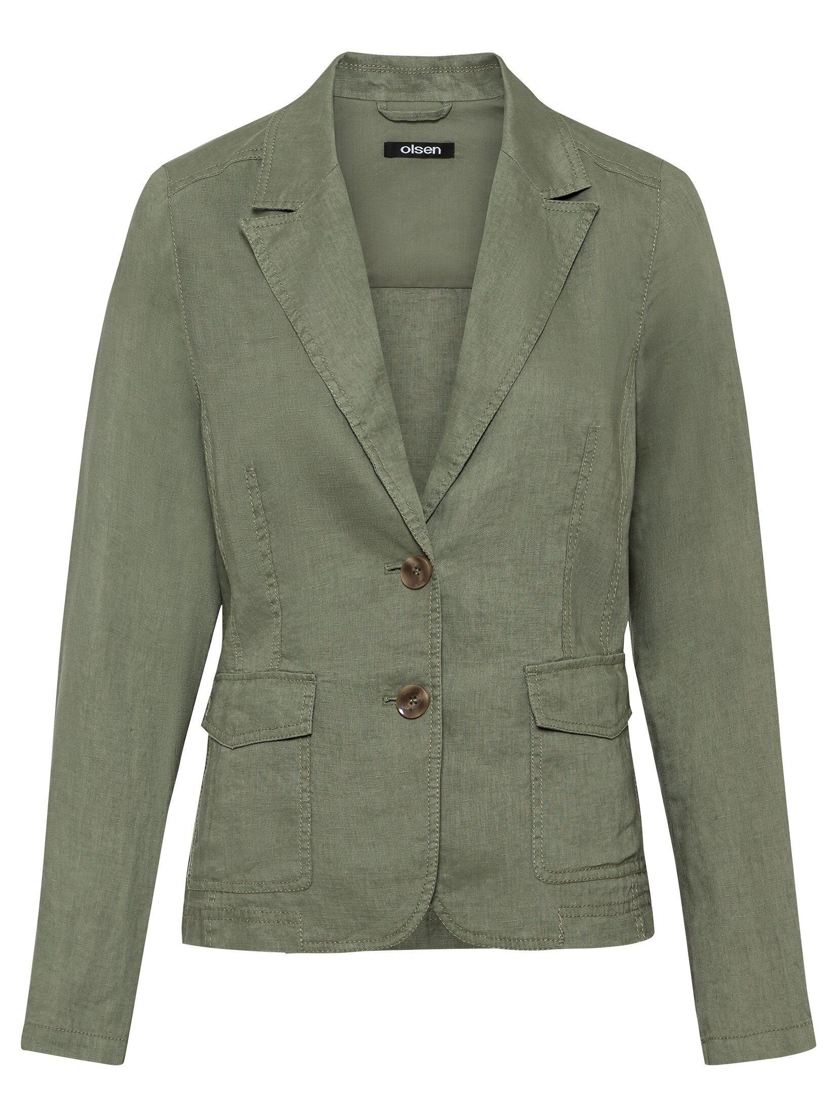 Olsen Jackenblazer, Gefertigt aus einem Mix aus Baumwolle und Superleinen