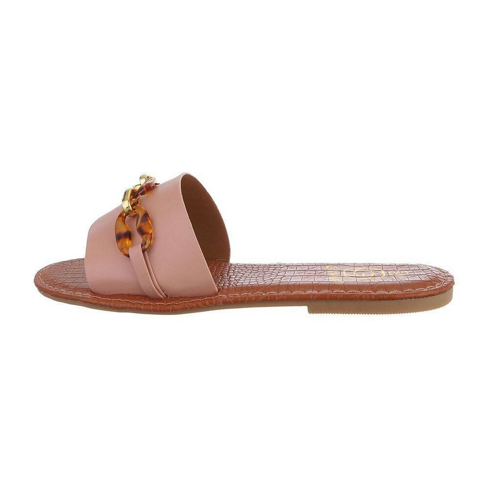 Ital Design Damen Mules Freizeit Pantolette 76280836 Flach