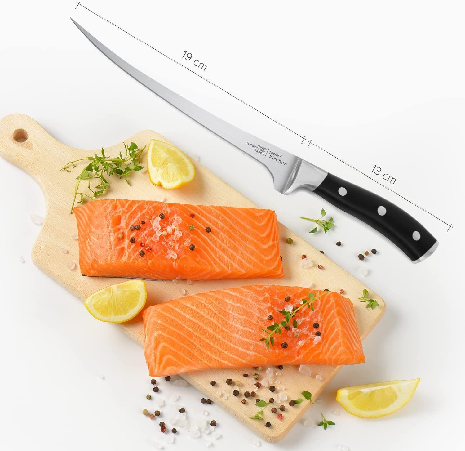 JOEJI’S KITCHEN Fischmesser Filetiermesser Fisch 32 cm scharf aus ...