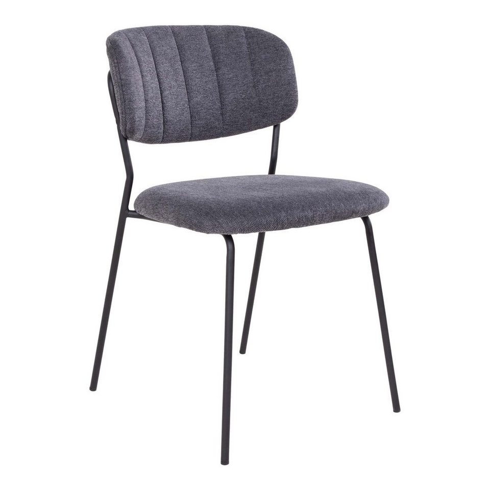 Ebuy24 Esszimmerstuhl 2er Set Alopa Esszimmerstuhl Stapelbar Dunkel Grau