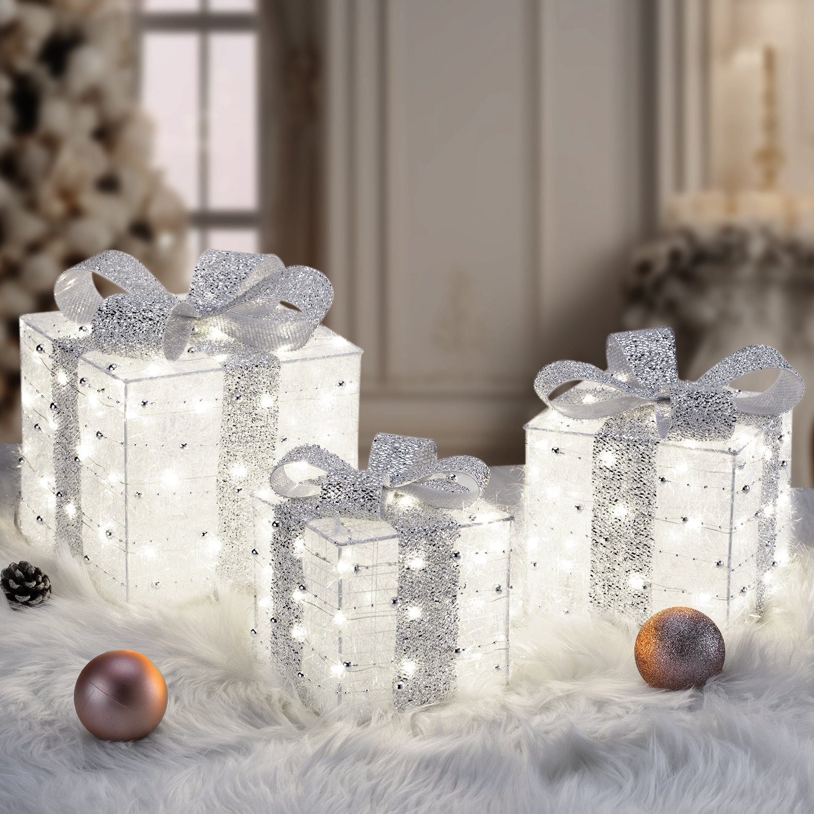 Elegear Led Dekolicht 3er Set 60led Geschenkbox Hausdeko Mit