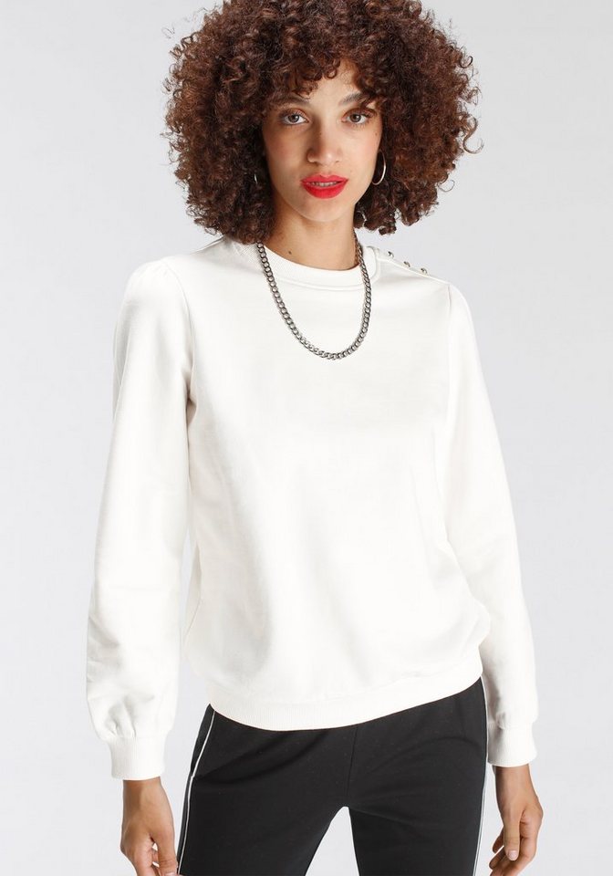 Ajc Sweatshirt Gekräuselte Puffärmel