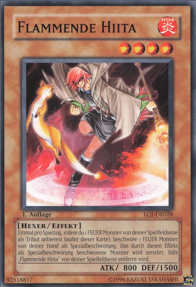 ReCollectibles Sammelkarte YuGiOh Karte Flammende Hiita deutsch, Yu-Gi ... ReCollectibles Sammelkarte YuGiOh Karte Flammende Hiita deutsch, Yu-Gi ...