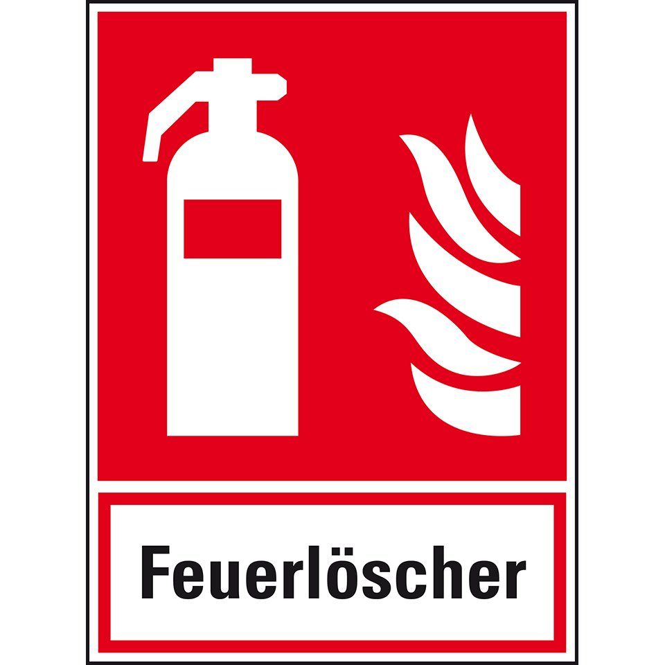 Dreifke Hinweisschild Brandschutz-Schild Feuerlöscher,ASR/ISO,Folie,selbstklebend,200x270mm