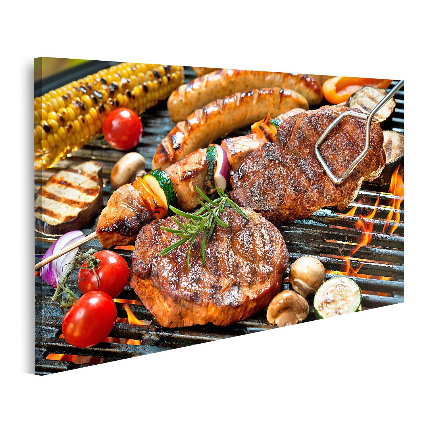 Islandburner Leinwandbild Bild Auf Leinwand Grill Assorted Delicious