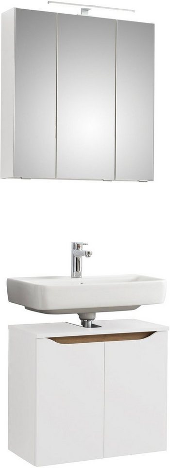 Saphir Badmöbel Set Quickset 2 Teilig Waschbeckenunterschrank Mit Led