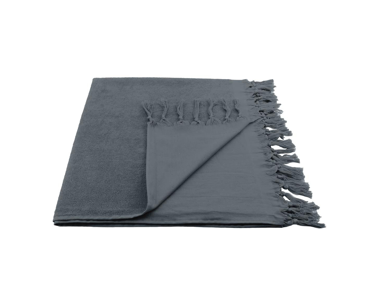 Sensepura Saunatuch Hamamtuch Frottee mit Fransen ca. 90x180 cm, Baumwolle (1-St), mit ...