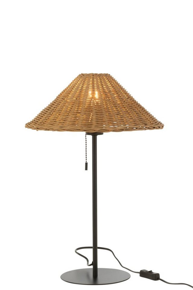 Gilde Dekoobjekt 2er Set Premium Tischlampe Aus Metall Und Rattan In