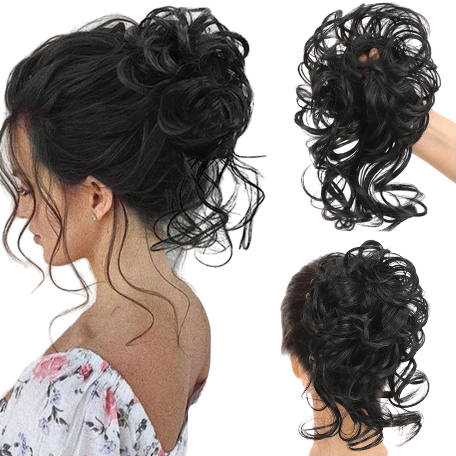 Refttenw Kunsthaar-Extension Dutt Haarteil Mit Gummiband Haarteile für ...