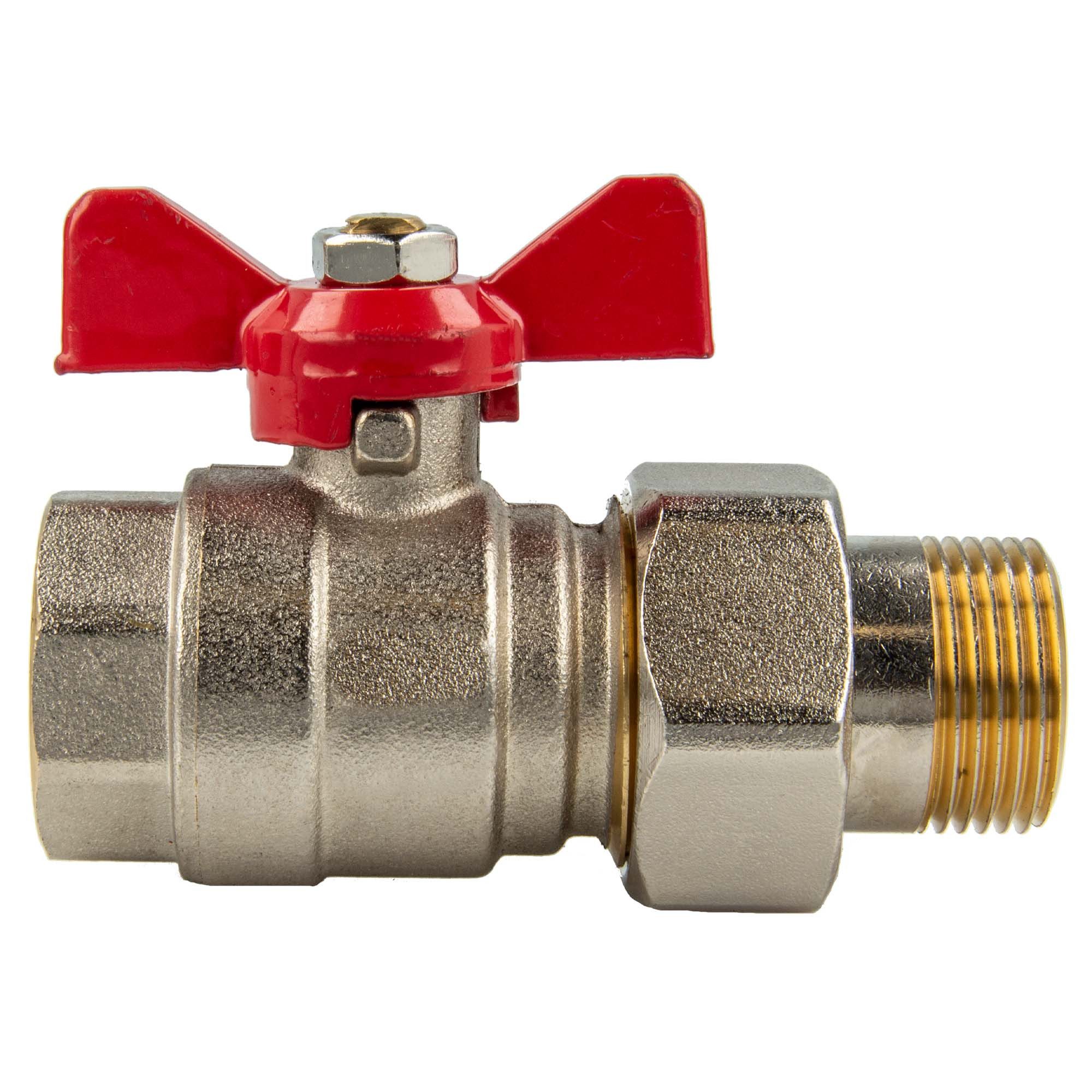 tecuro Kugelhahn mit Verschraubung x IG, mit Flügelgriff - alle Größen