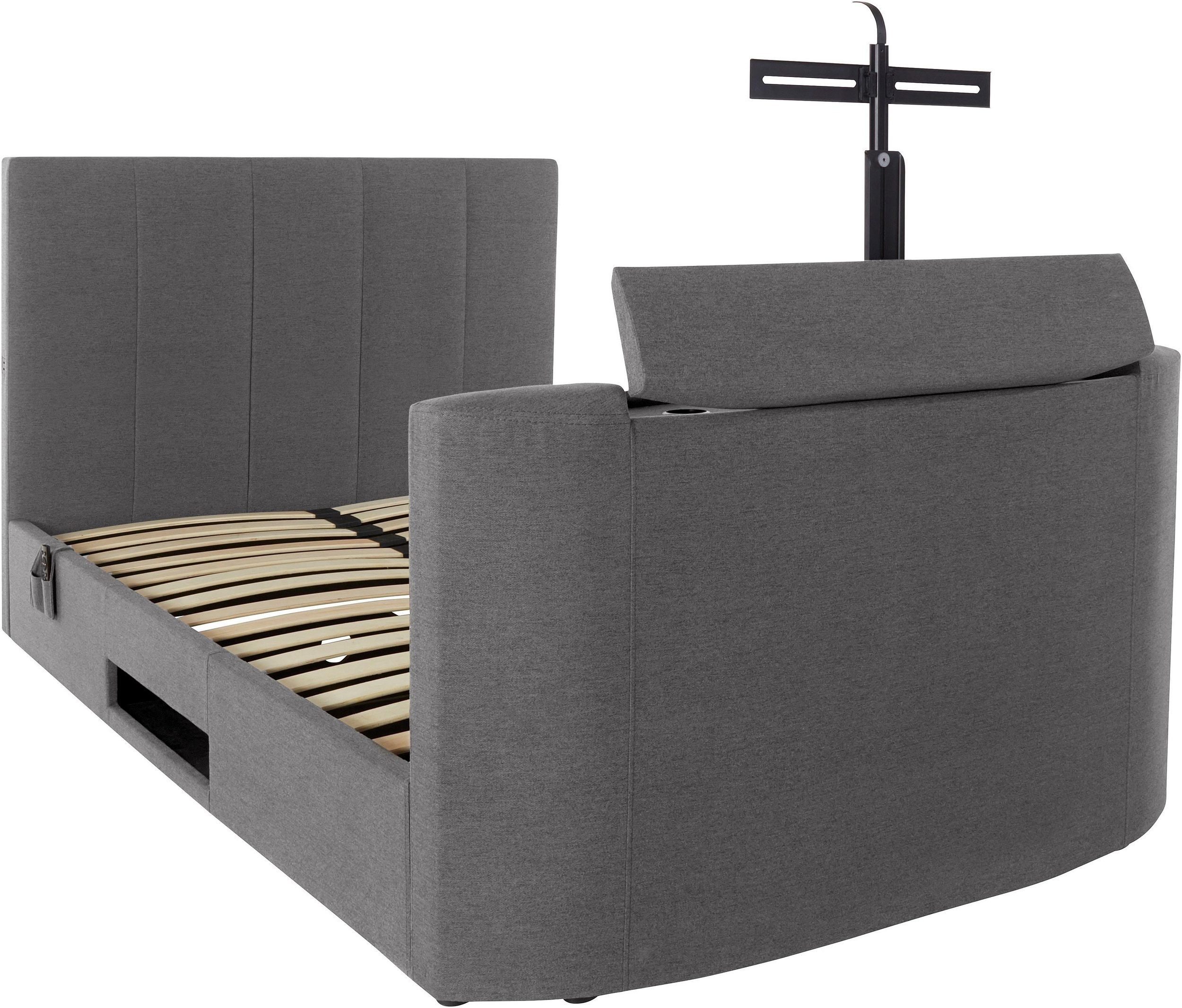 loft24 Multimediabett Yogi, Fernsehhalterung, Liegefläche 180x200 cm ...