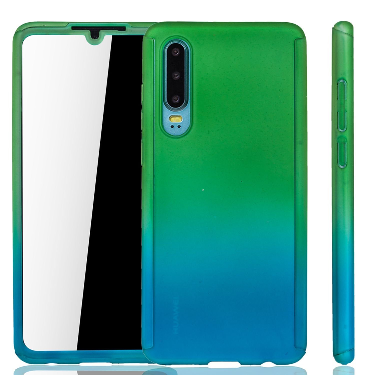 König Design Handyhülle Huawei P30, Huawei P30 Handyhülle 360 Grad Schutz Full Cover Mehrfarbig