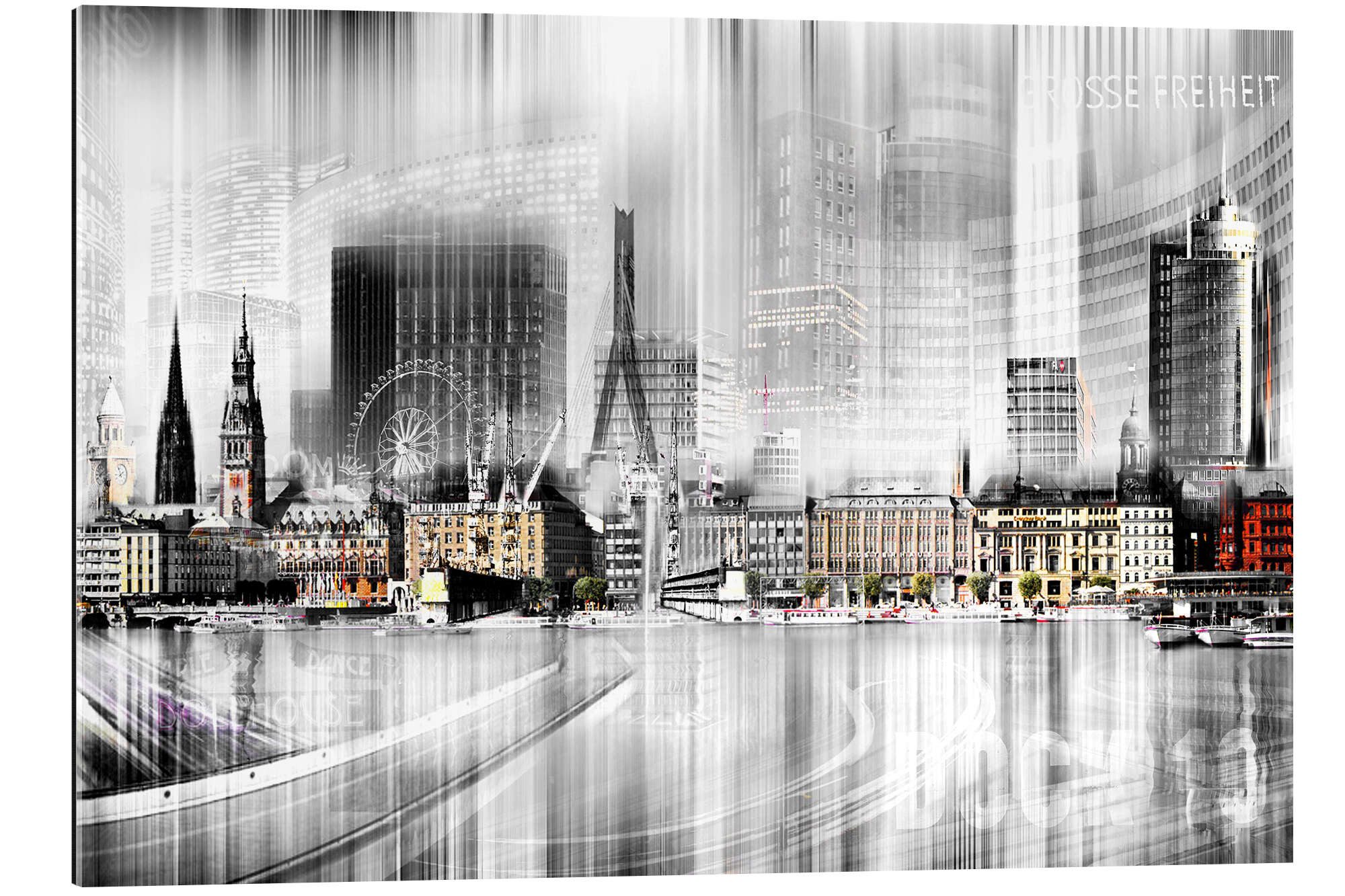 Posterlounge Xxl Wandbild Städtecollagen Hamburg Skyline Abstrakt