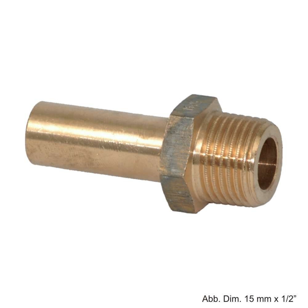 GEBERIT Wasserrohr Geberit Mapress Rotguss Übergang AG mit Einschubende, 15mm x 1/2"