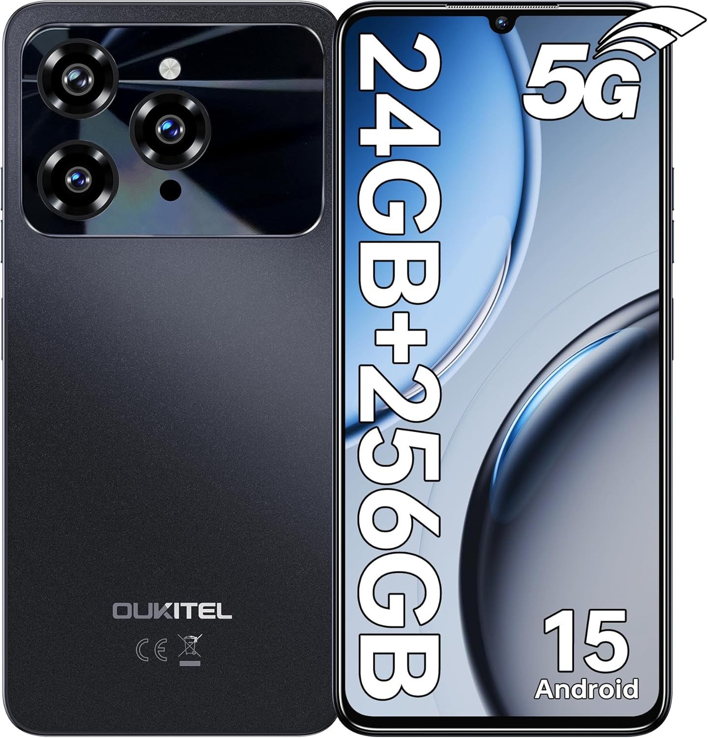 OUKITEL C6 5G, 6,8‘’, Android 15 Smartphone (17,27 cm/6.8 Zoll, 256 GB ...