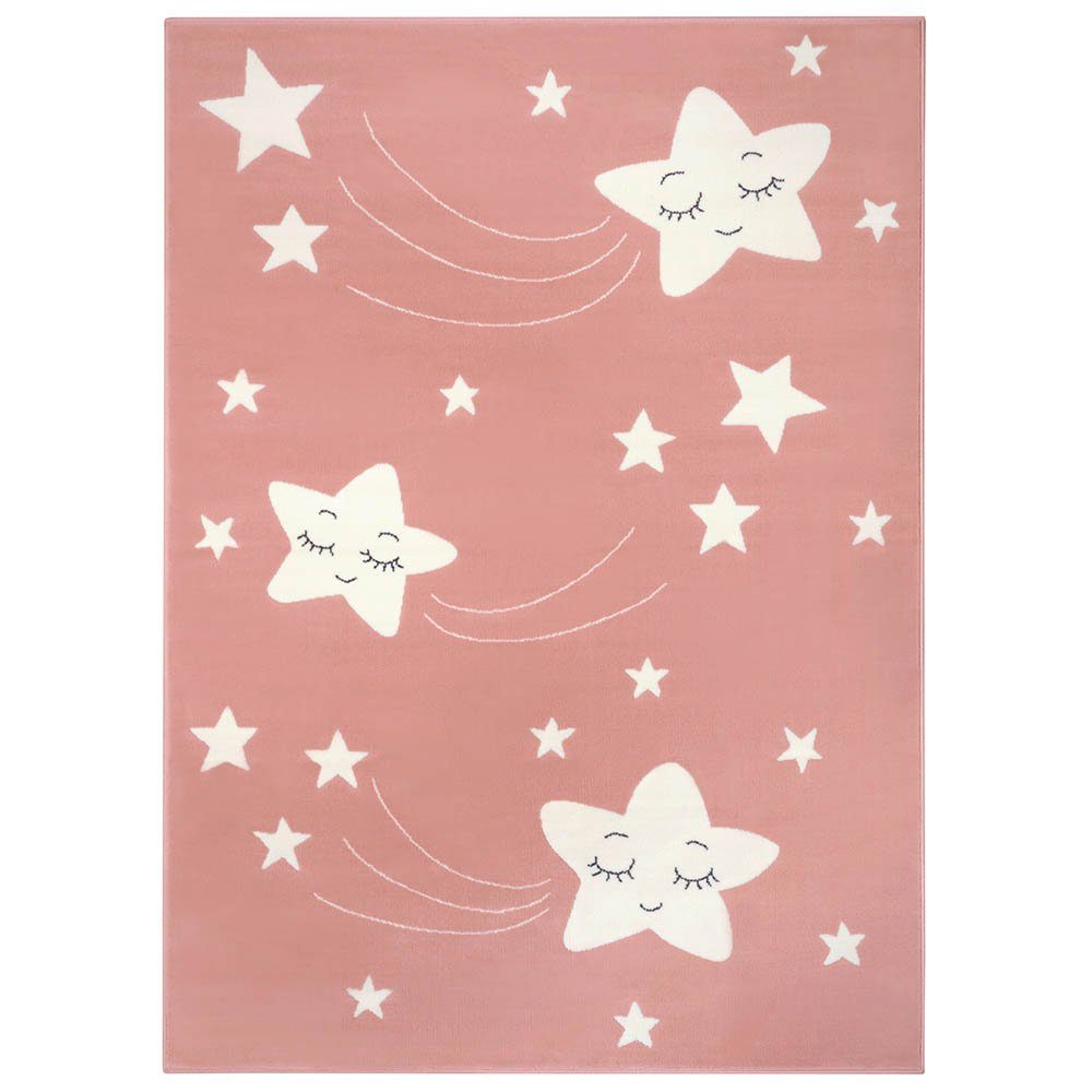Kinderteppich Kinderteppich Kurzflor Stardust Sterne Rosa Hanse Home