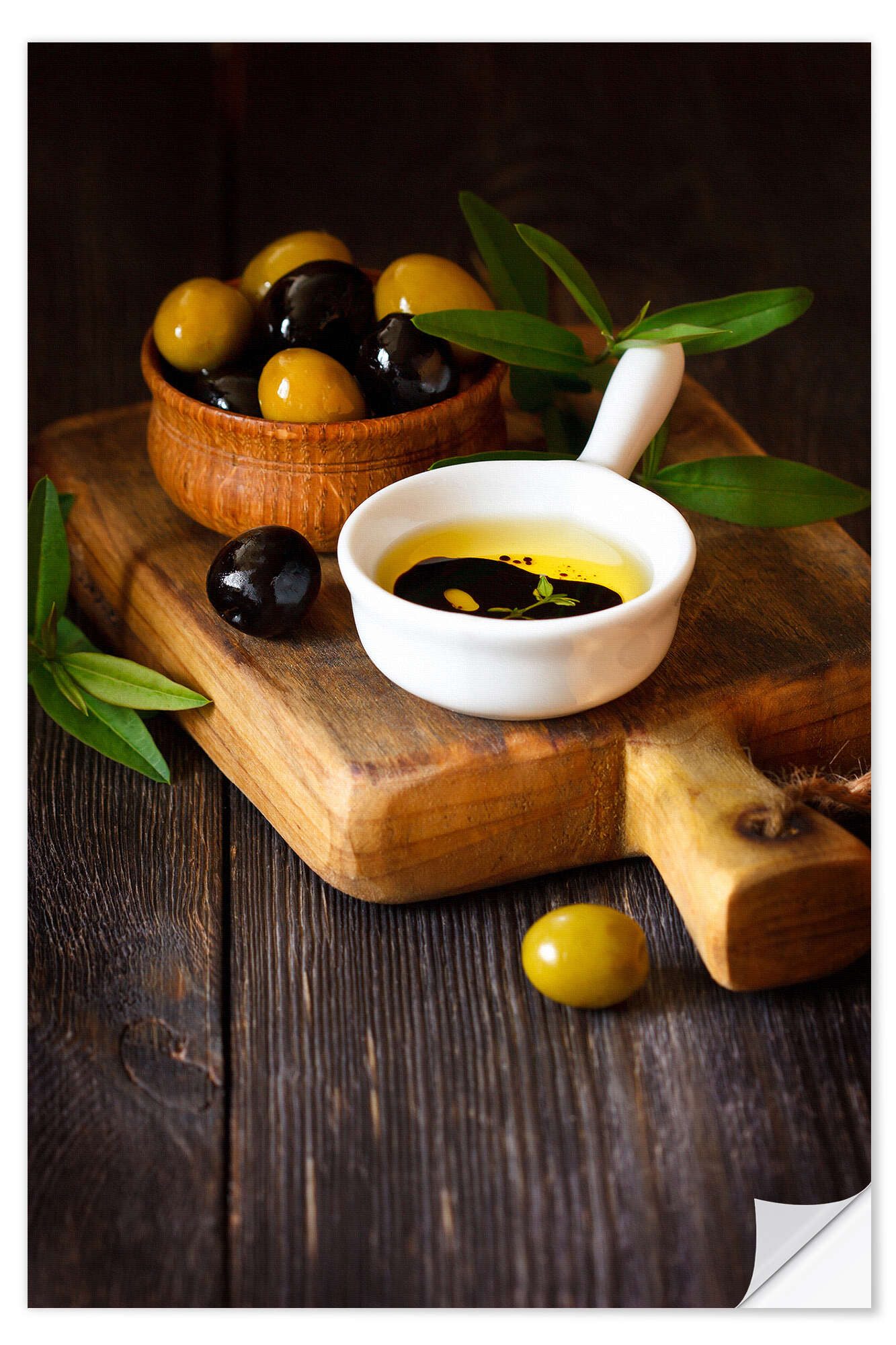 Posterlounge Wandfolie Editors Choice, Grüne und schwarze Oliven, Küche Mediterran Fotografie