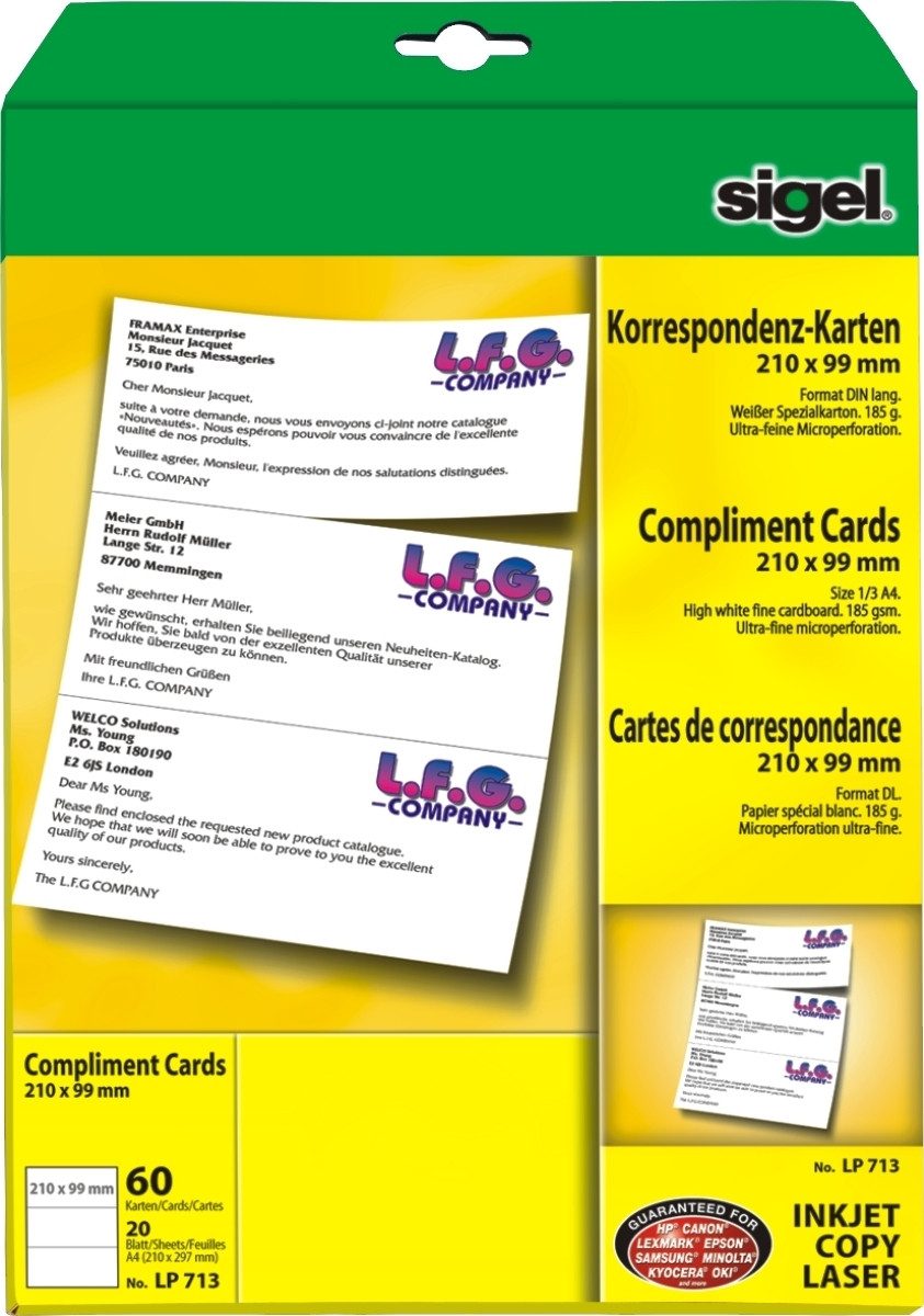 Sigel Designpapier, DIN A4, 99 x 210 mm