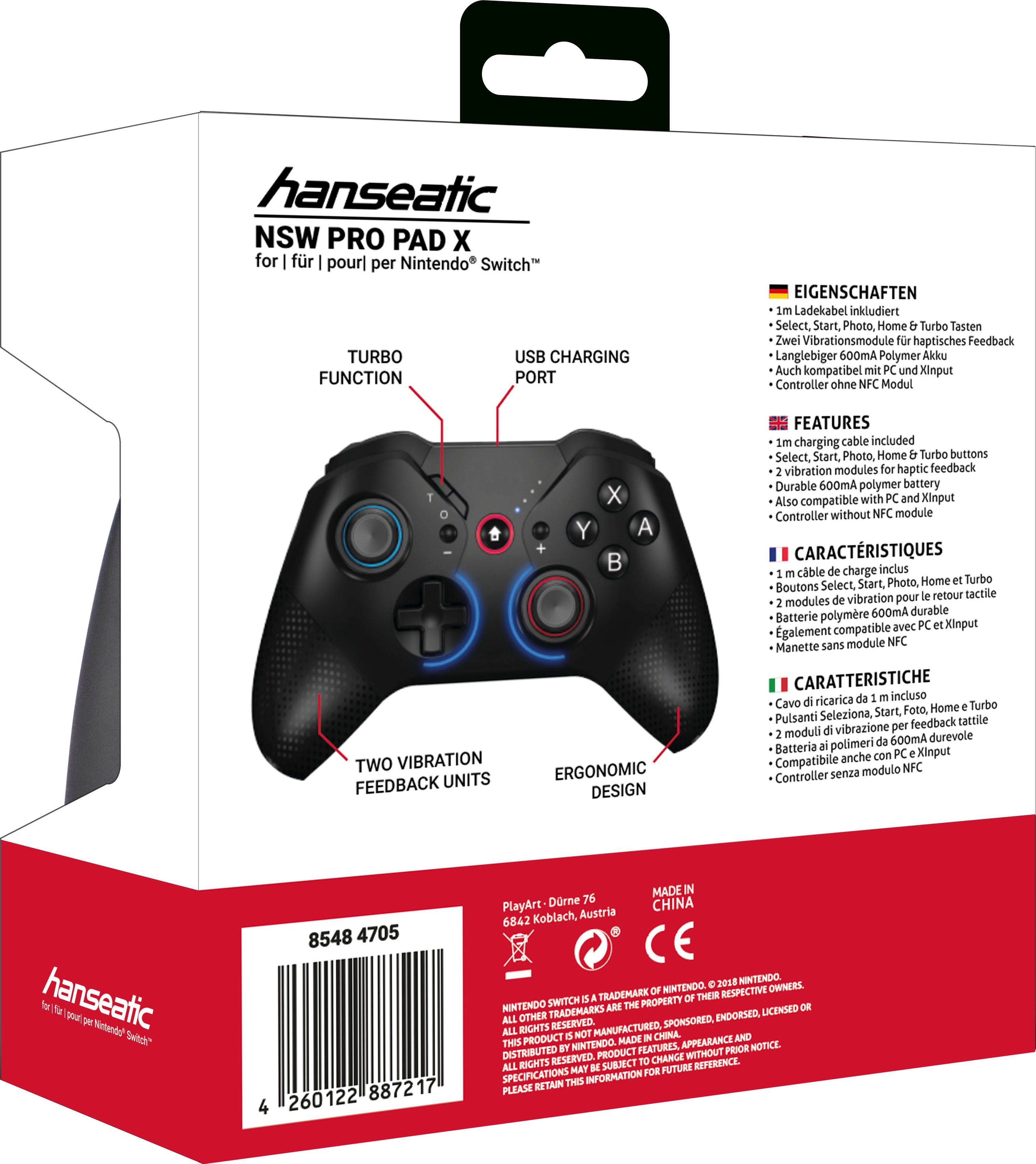 Hanseatic NSW PRO PAD X Gaming-Controller (für Nintendo Switch, PC ...