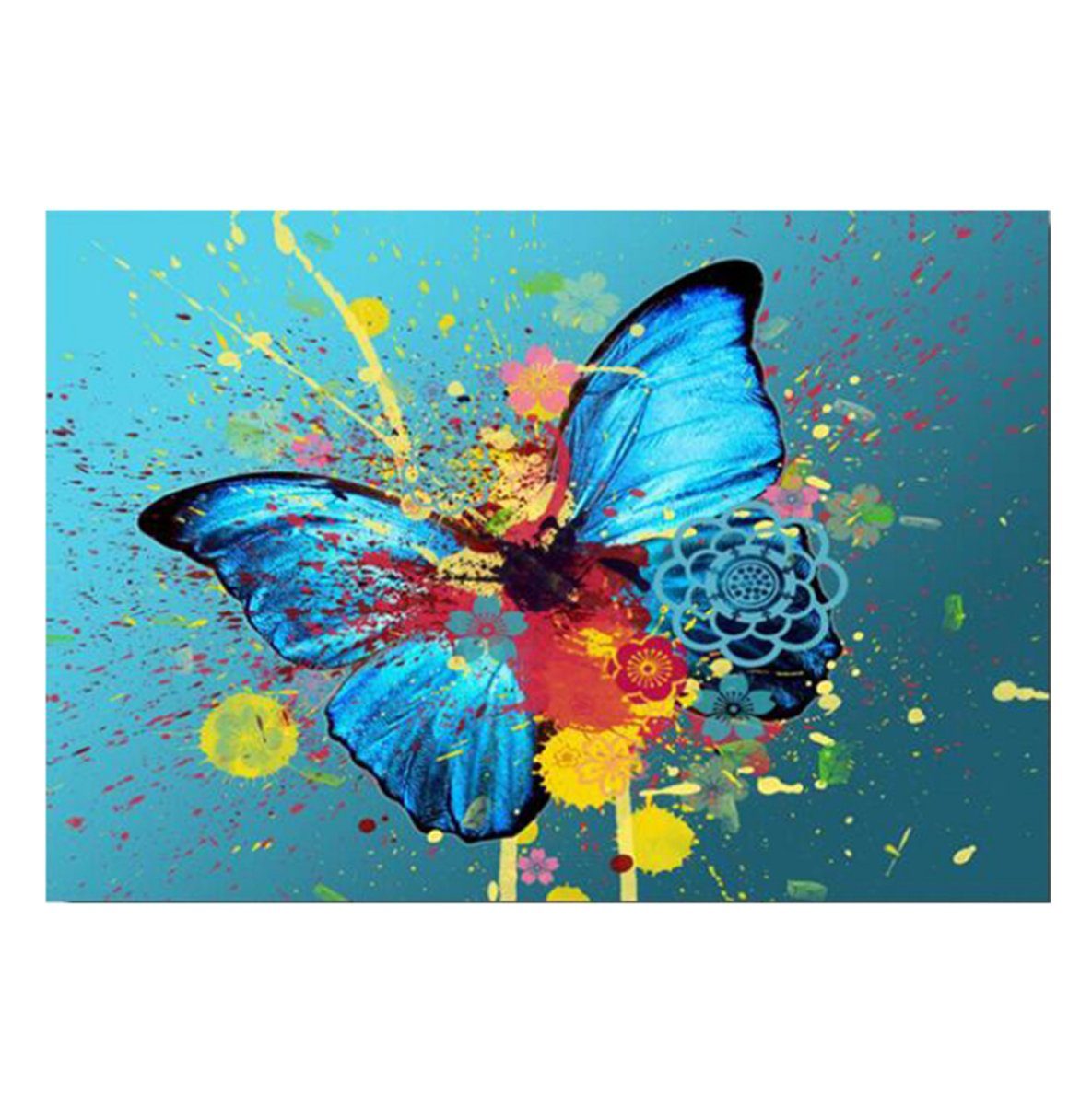 TPFLiving Kunstdruck (OHNE RAHMEN) Poster - Leinwand - Wandbild, Graffiti Aquarell Schmetterling ...