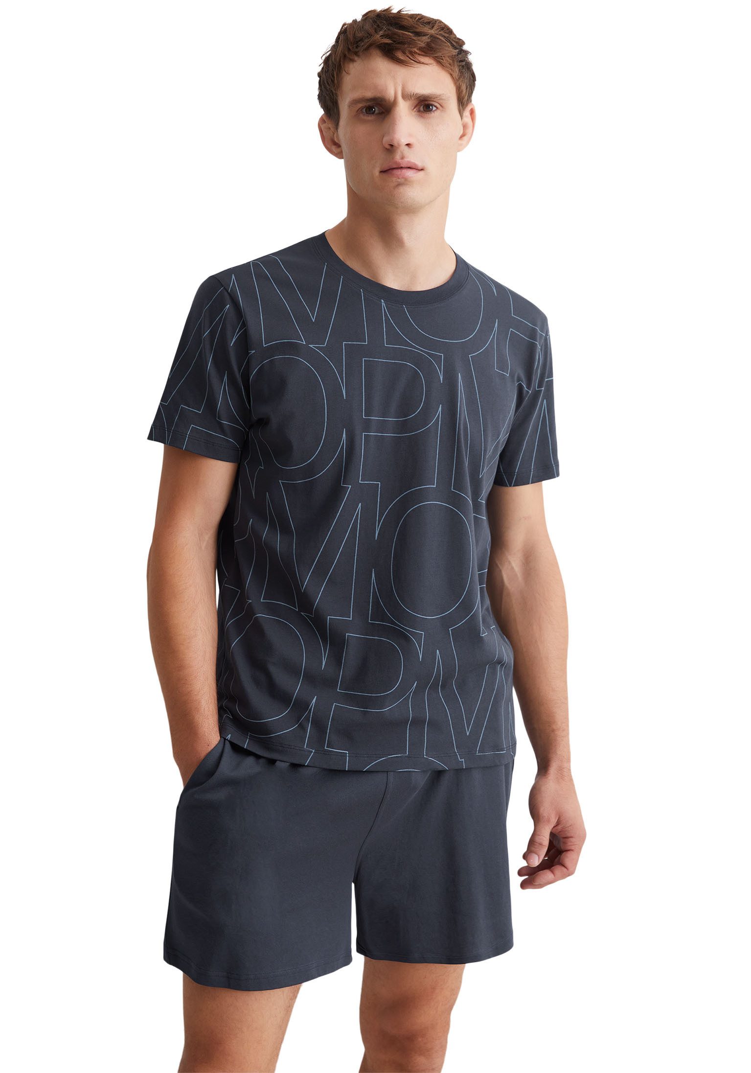 Marc O'Polo Shorty (Set, 2 tlg) Oberteil mit großem Wording
