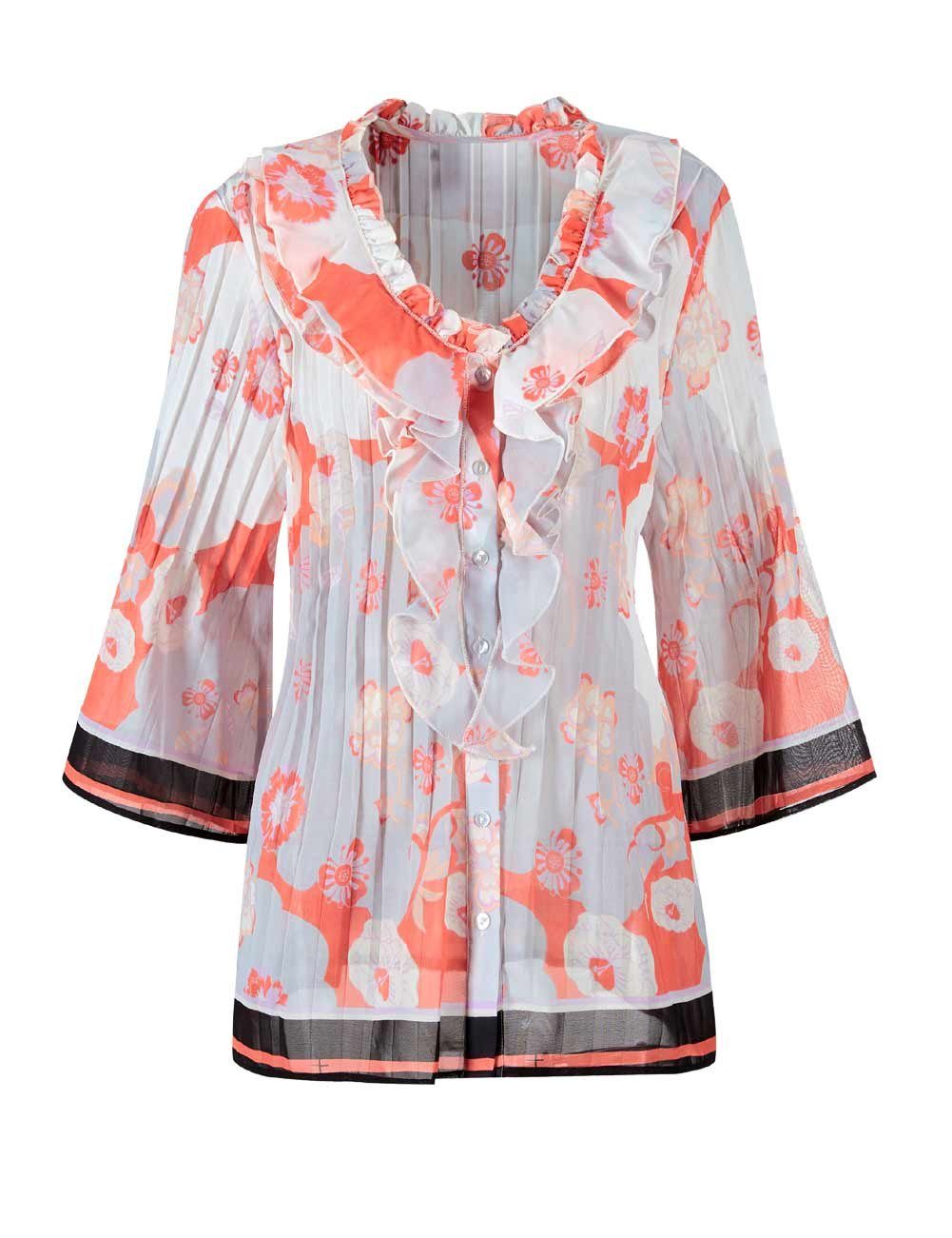 Creation L Shirtbluse Création L Damen Bluse Mit Volants Hummer Bedruckt