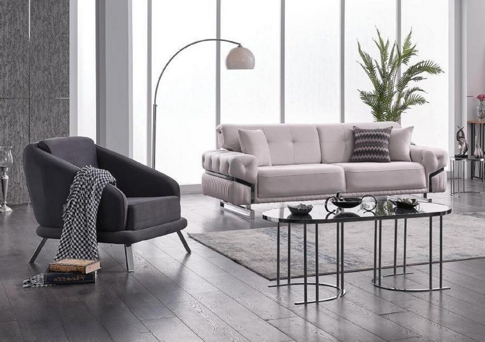 Jvmoebel Wohnzimmer Set Wohnzimmer Sofagarnitur Dreisitzer Sessel Luxus